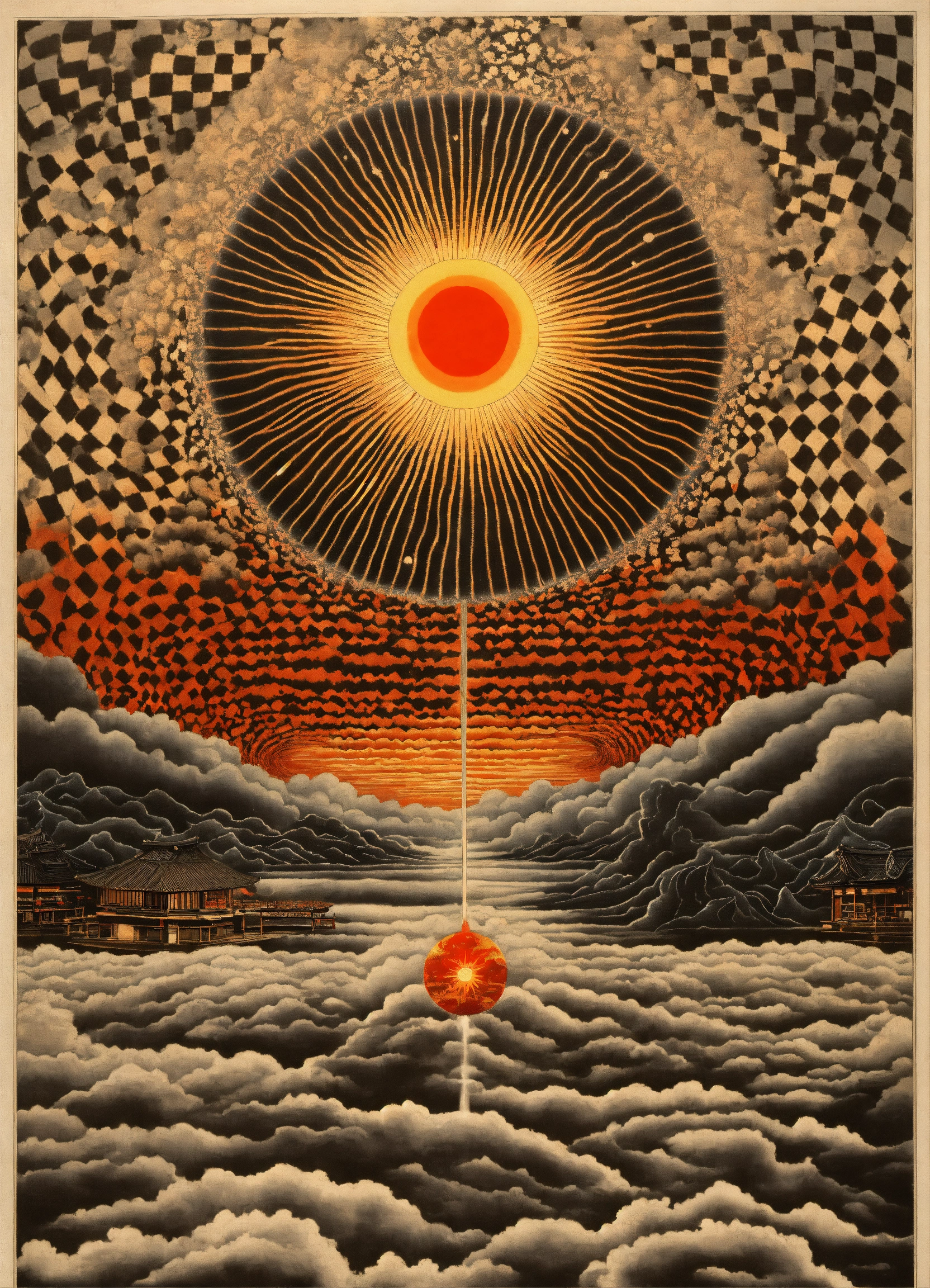 Lexica - Japanese vintage poster ,oriental , psychedelic cosmic realm ...