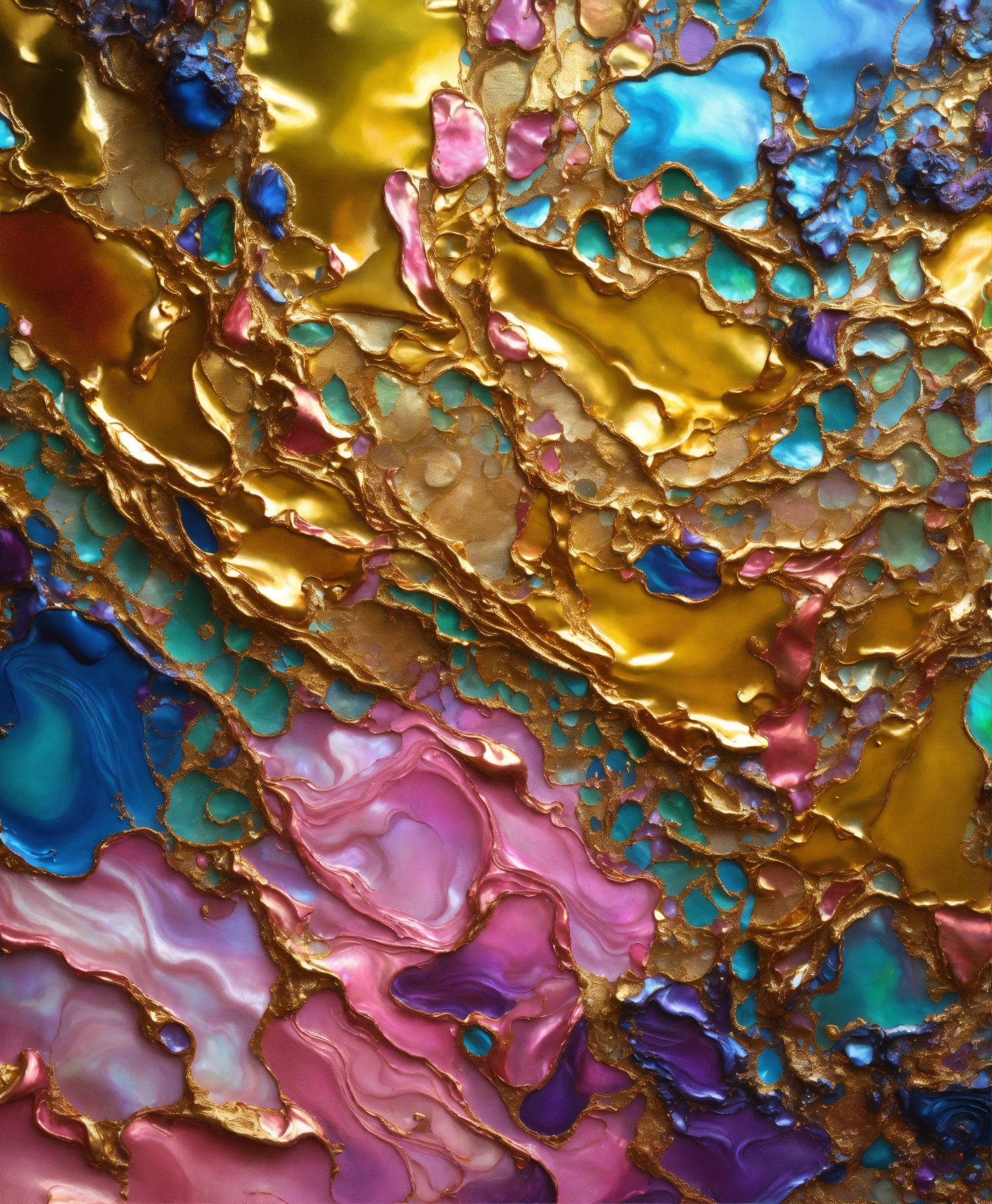 Lexica - Colorful abstract painting oil and water complex complicated ...