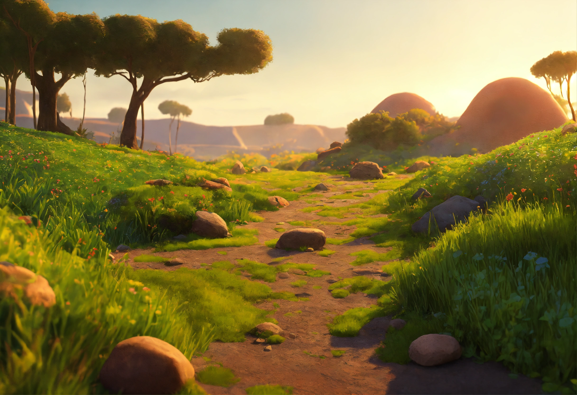 Lexica - A poor land fill with grass, a few small rocks on the ground ...