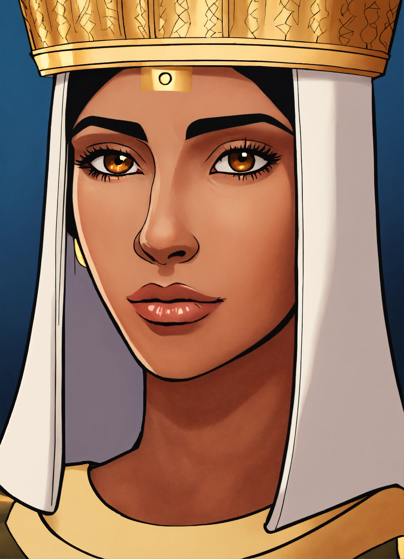 Lexica - Queen Athaliah from the bible, 2d cartoon, face close up