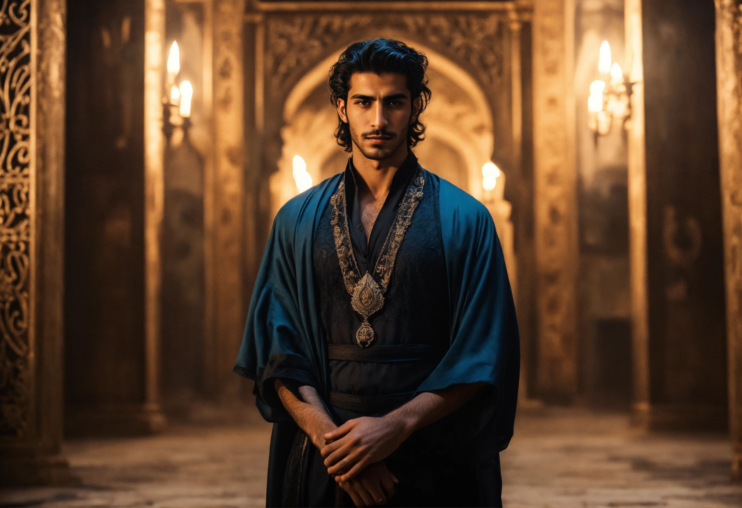 Lexica - Portrait of a young handsome evil Middle Eastern sorcerer ...