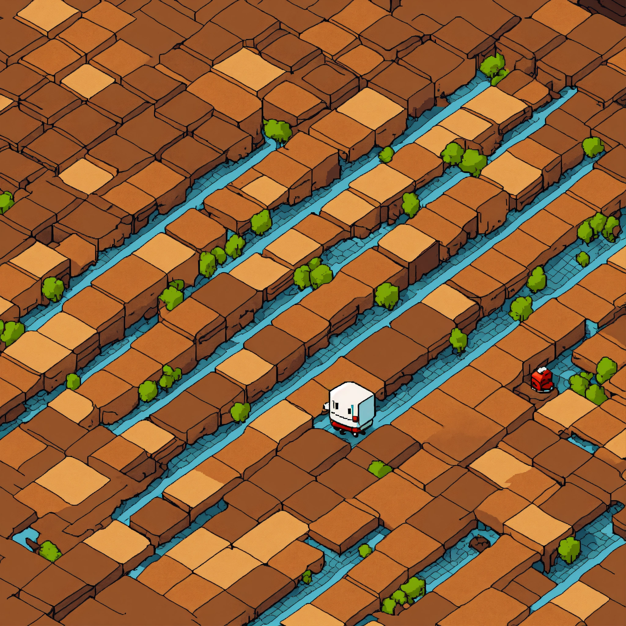 Lexica - Walking animation for a smiling toaster enemy. isometric ...
