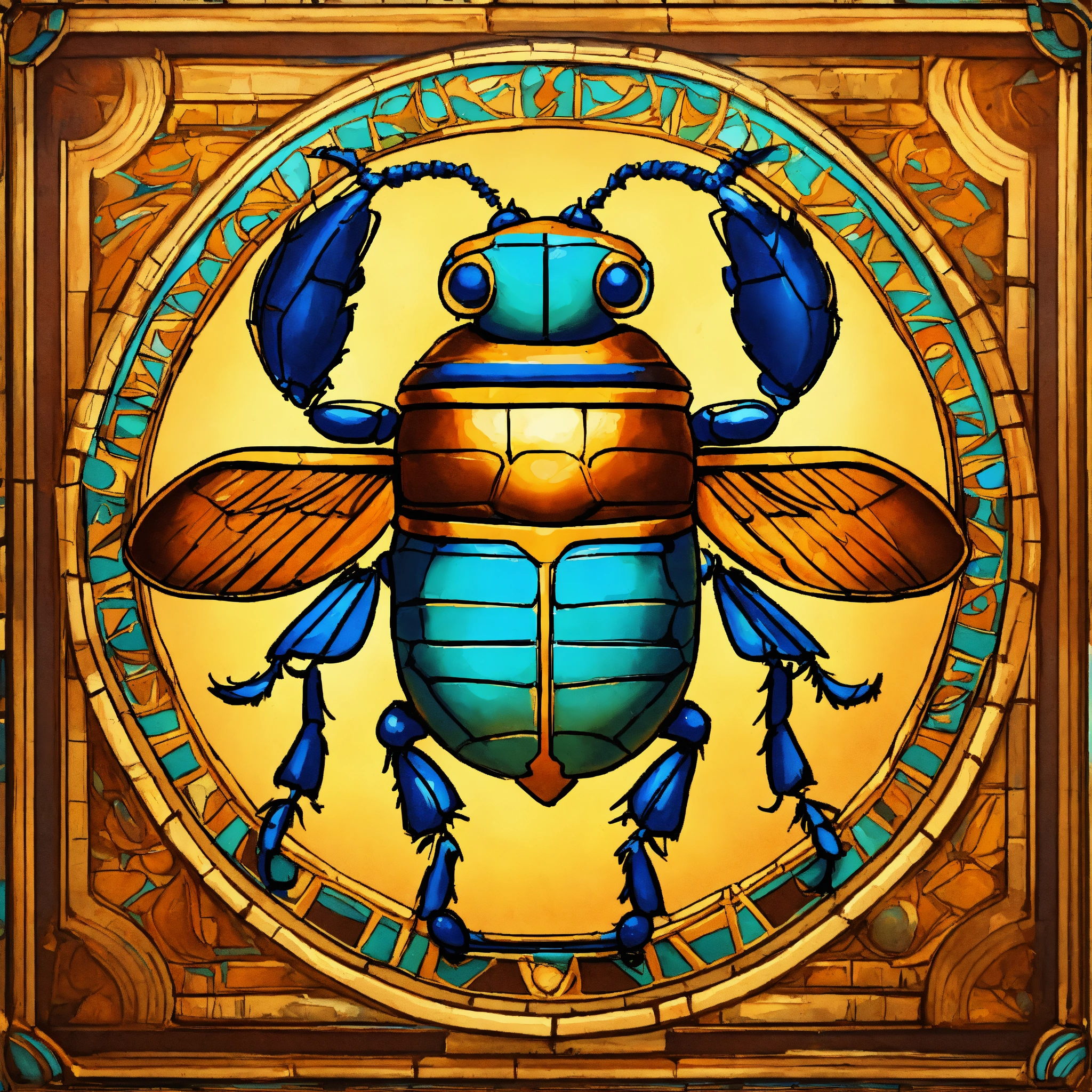 Lexica - Scarab beetle ancient egypt symbol, cartoon oil paint, 2D ...