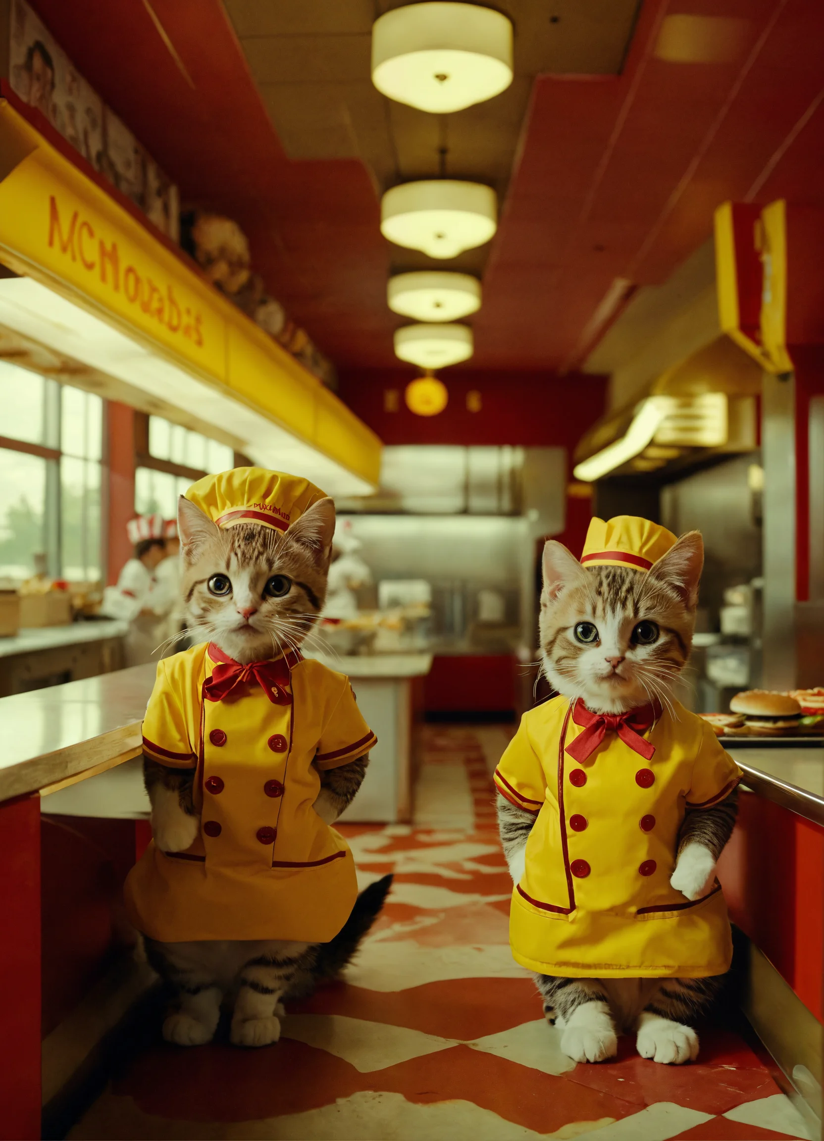 Lexica - A Mc Donalds restaurant interior shot run by anthropomorphic ...