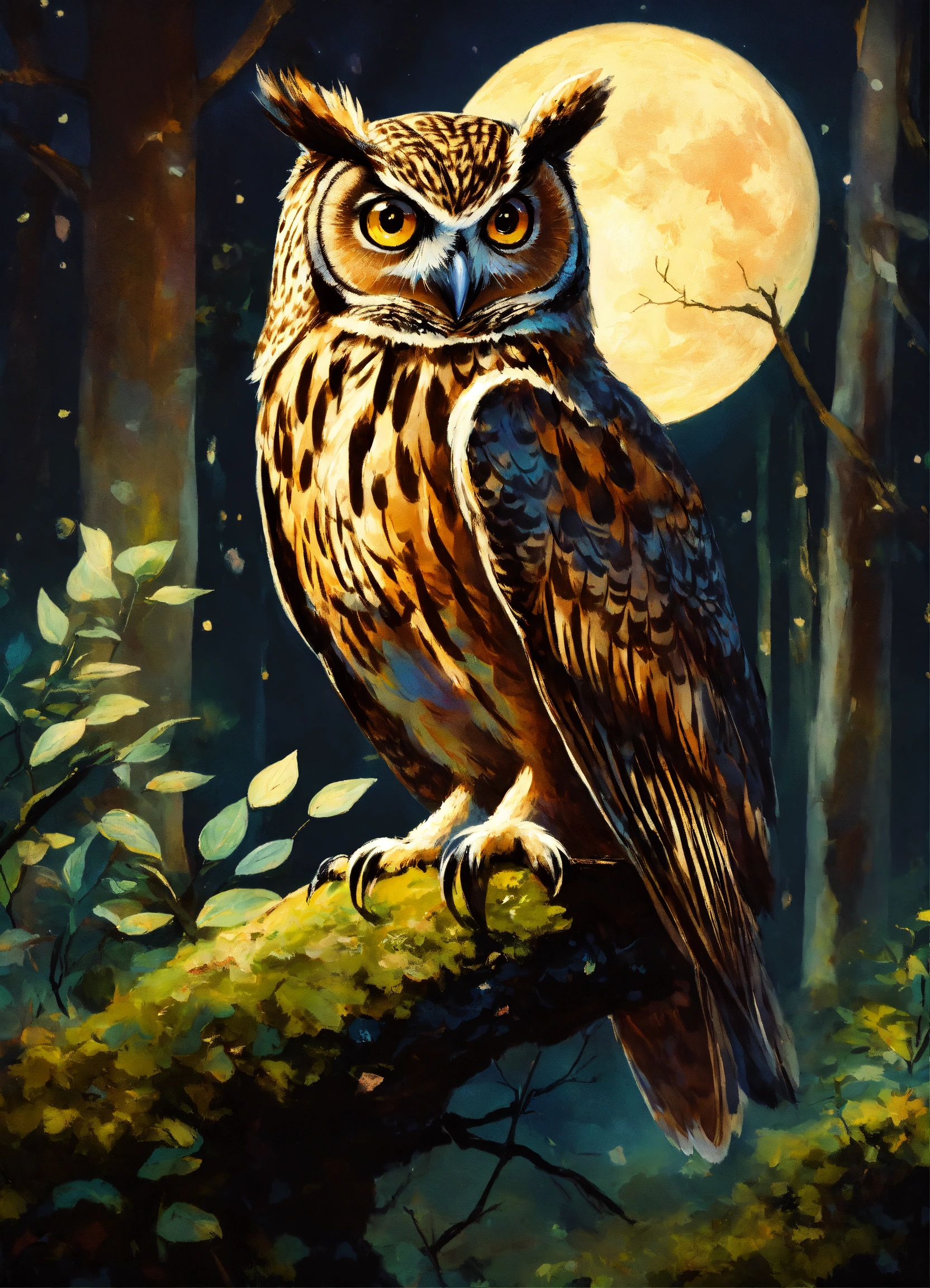 Lexica - Portrait of a small and a large owl, the small owl smiling ...