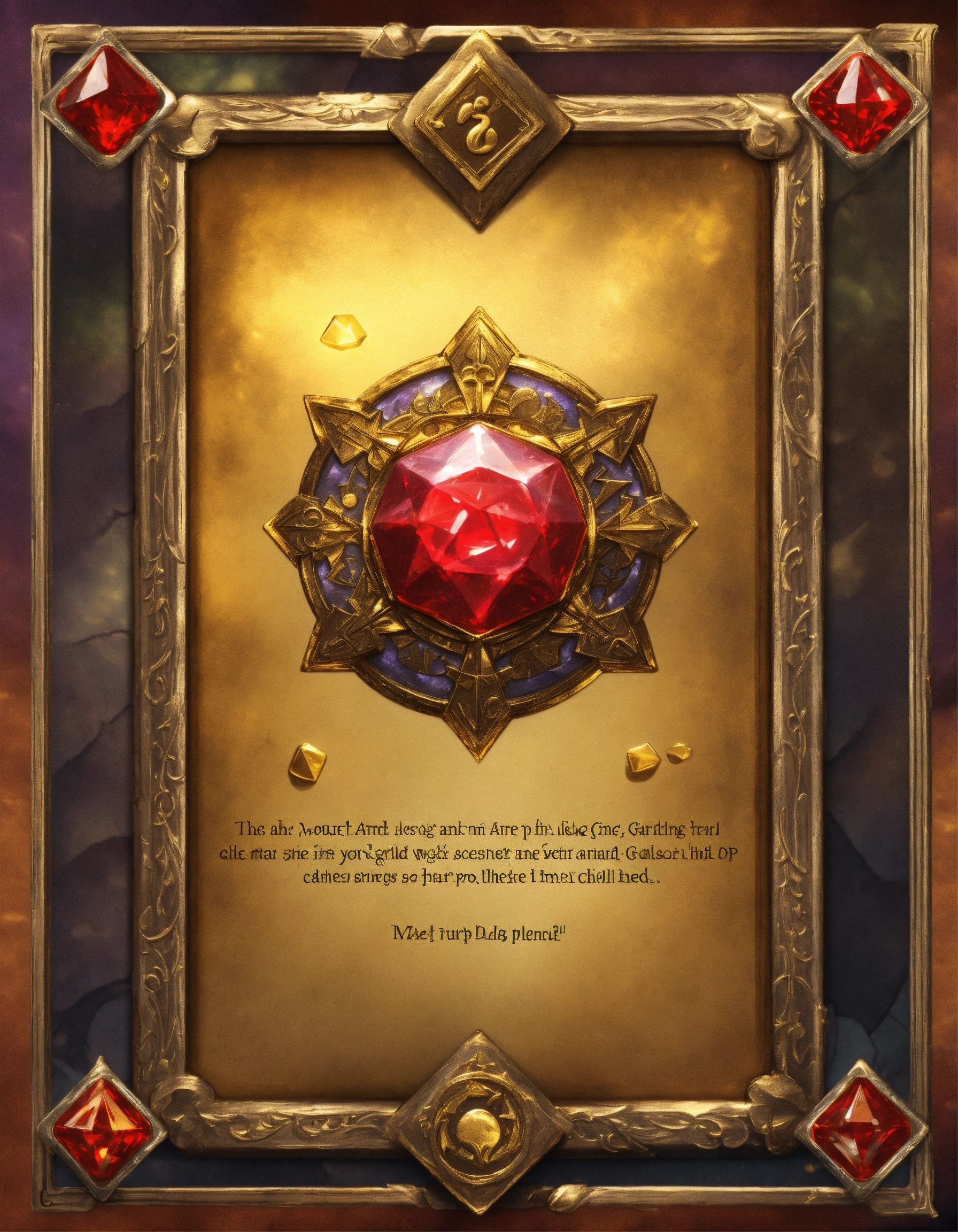 Lexica - RPG card template, fantasy, magic, gold, jewels, magic the ...