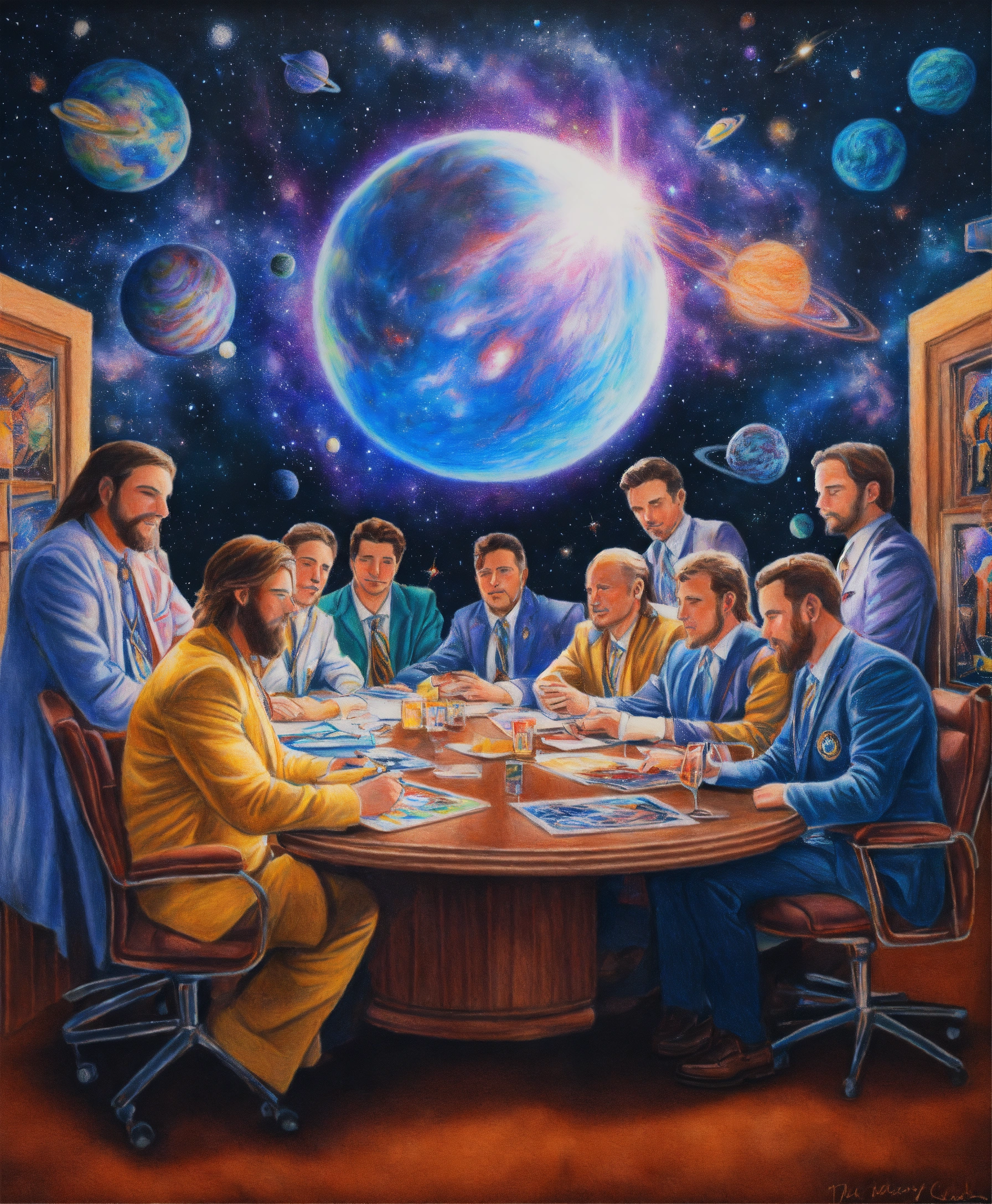 Lexica - Colored pencil drawing of great white fraternity. Ascended ...