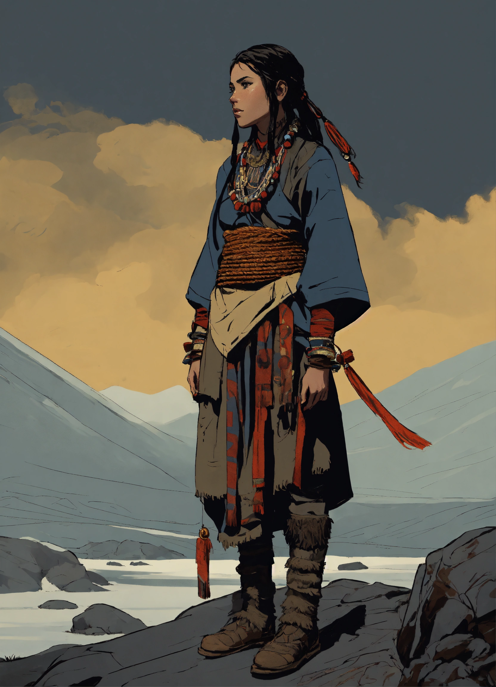 Lexica - Illustration of a young Sámi woman in the style of Bernie ...