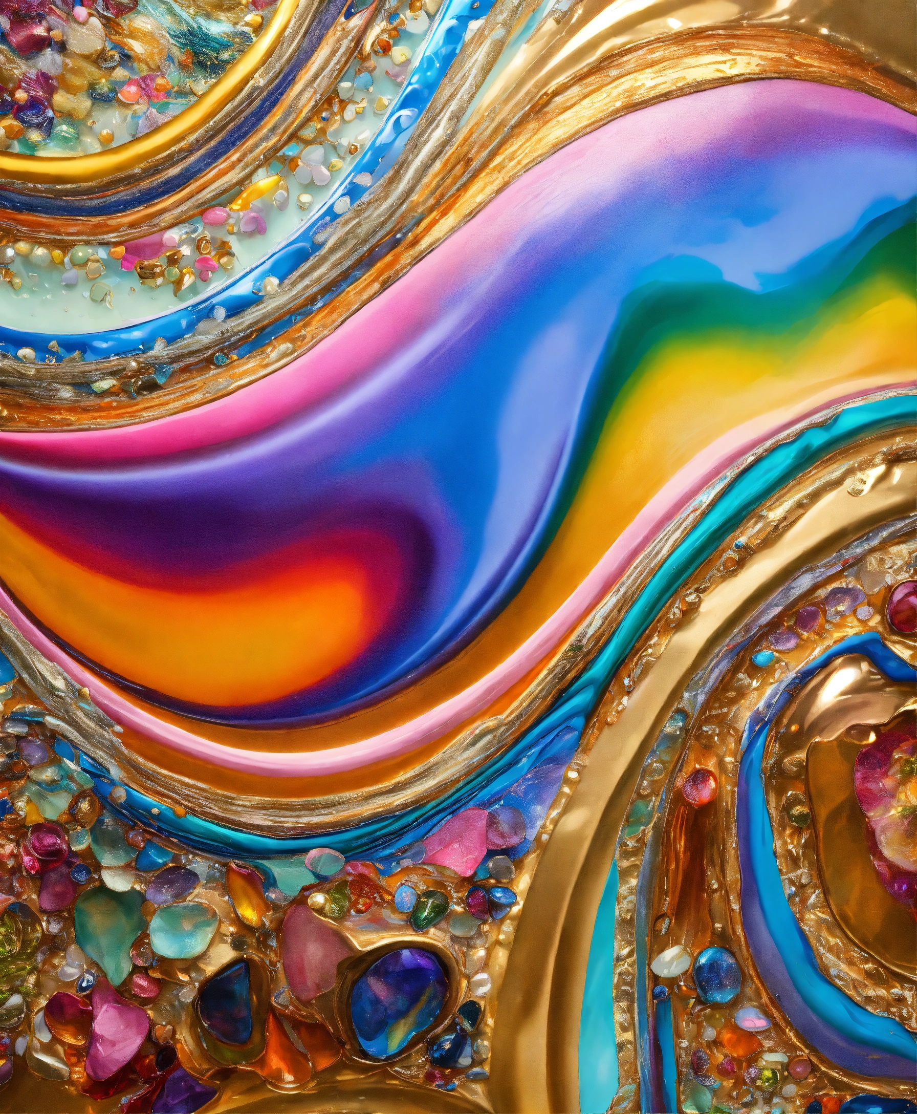 Lexica - Colorful abstract painting oil and water complex complicated ...
