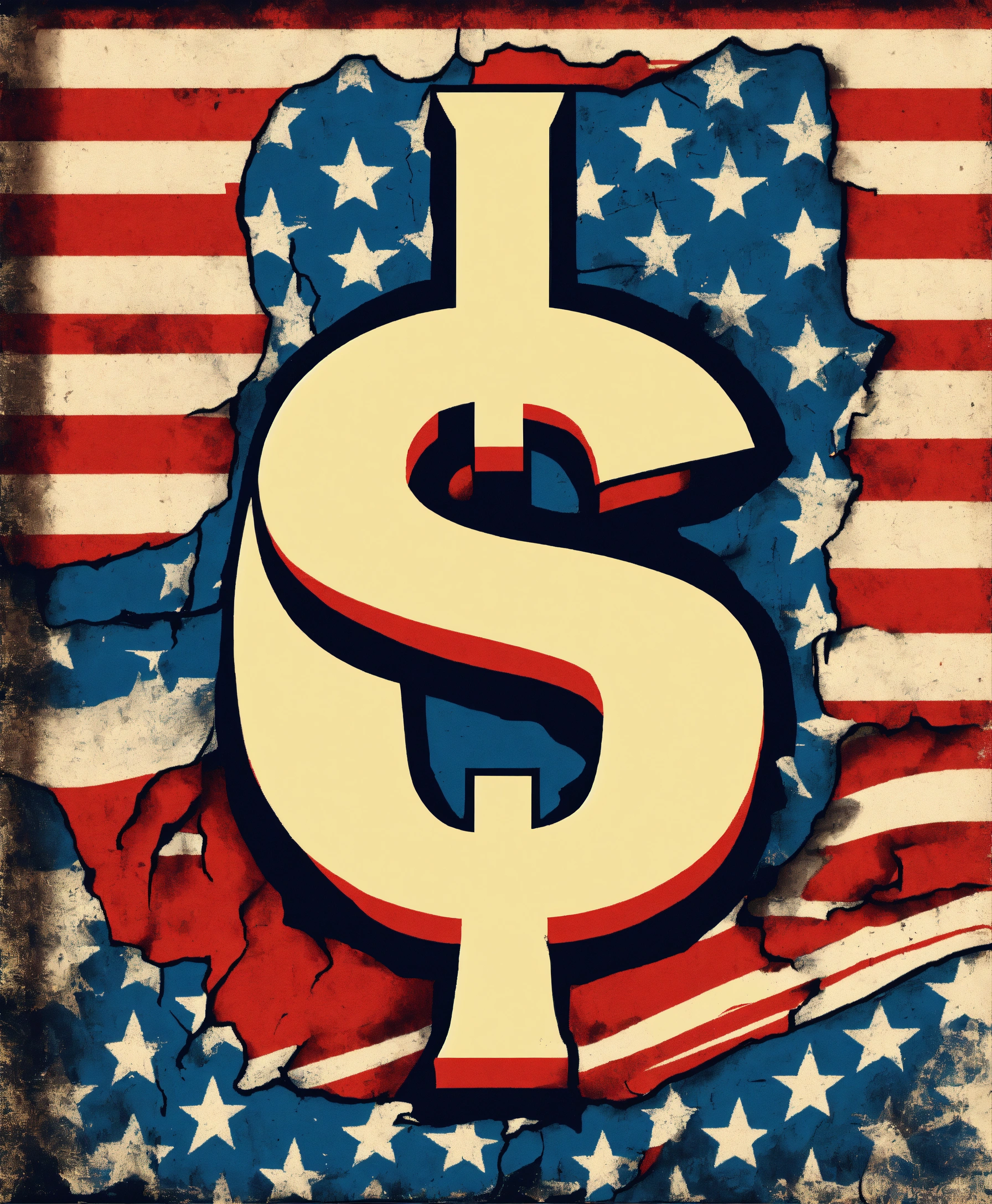 Lexica - Design for a vintage t-shirt A dollar sign with a bite taken ...