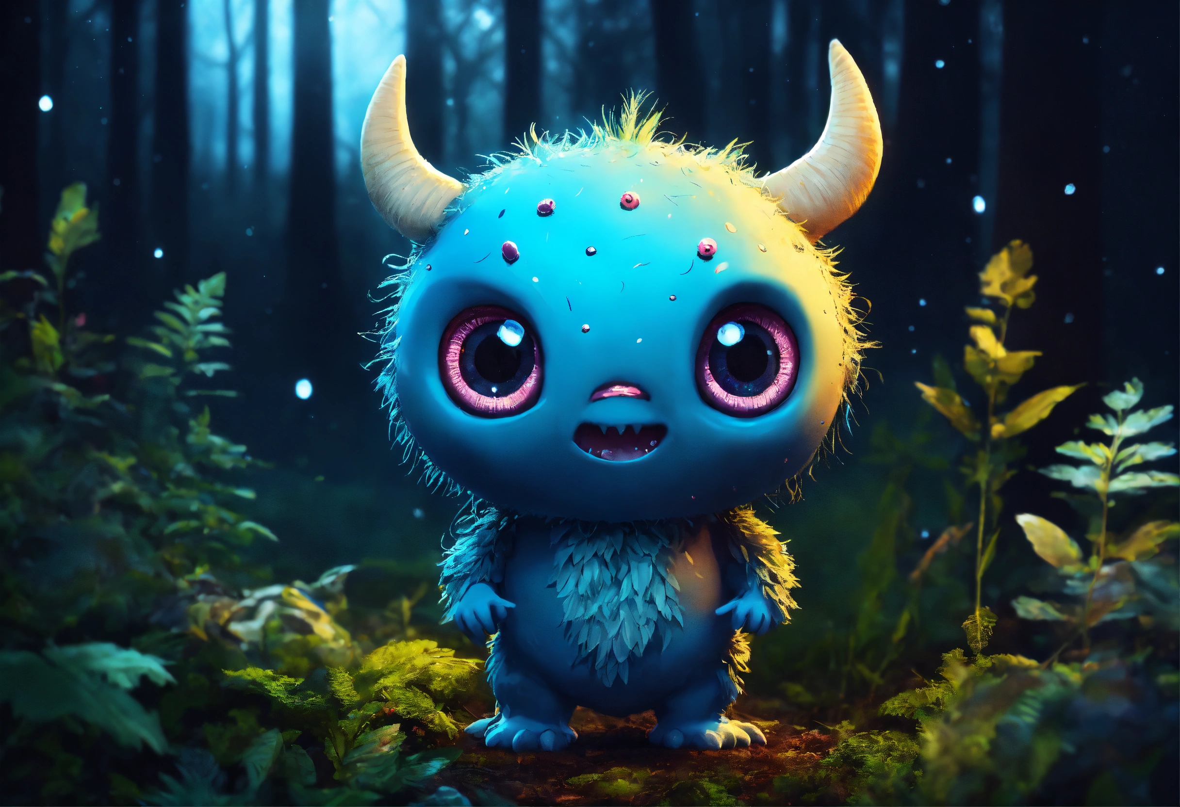 Lexica - Very cute, realistic baby monster with many eyes standing in ...