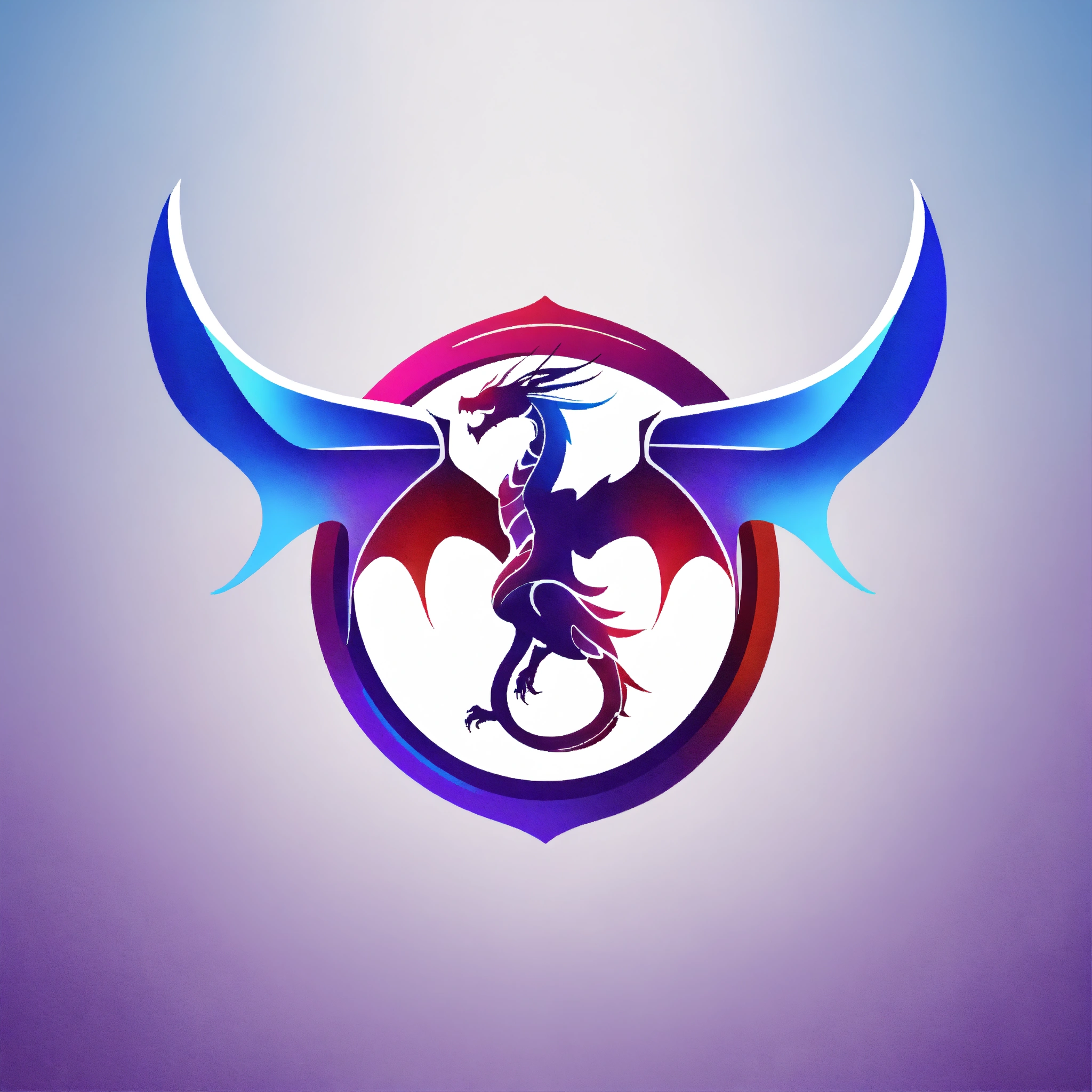 Lexica - Simple symmetrical dragon logo, wings spread, abstract, with ...