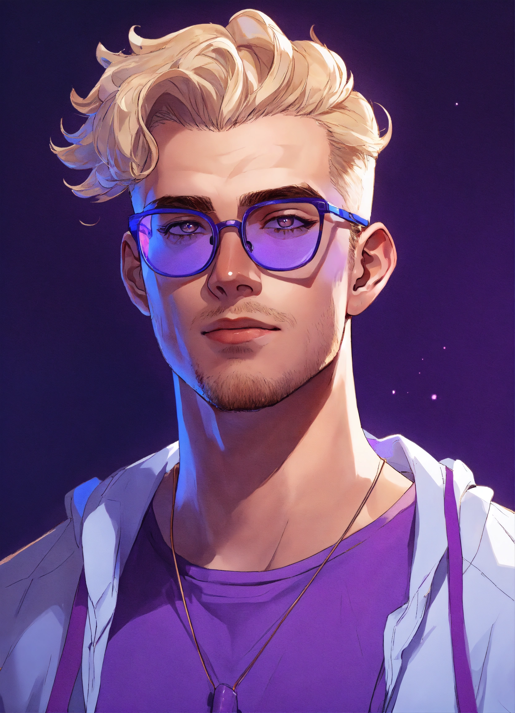 Lexica - A male gaming streamer, blonde hair, clean shaved, short wavy ...