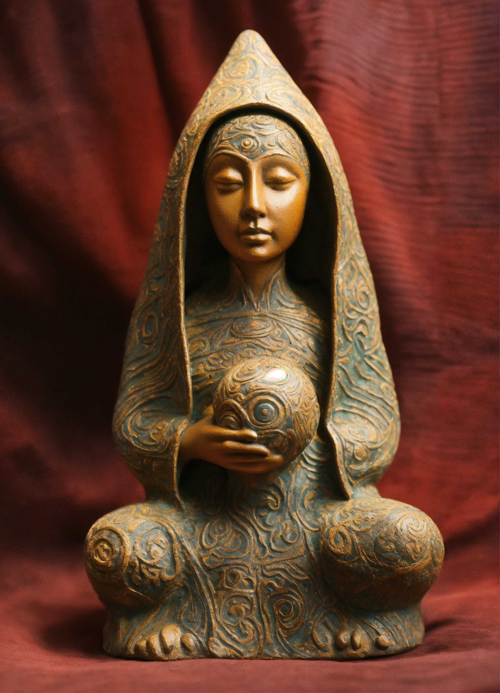 Lexica - An oval shaped ancient stone hand made meditative hooded ...