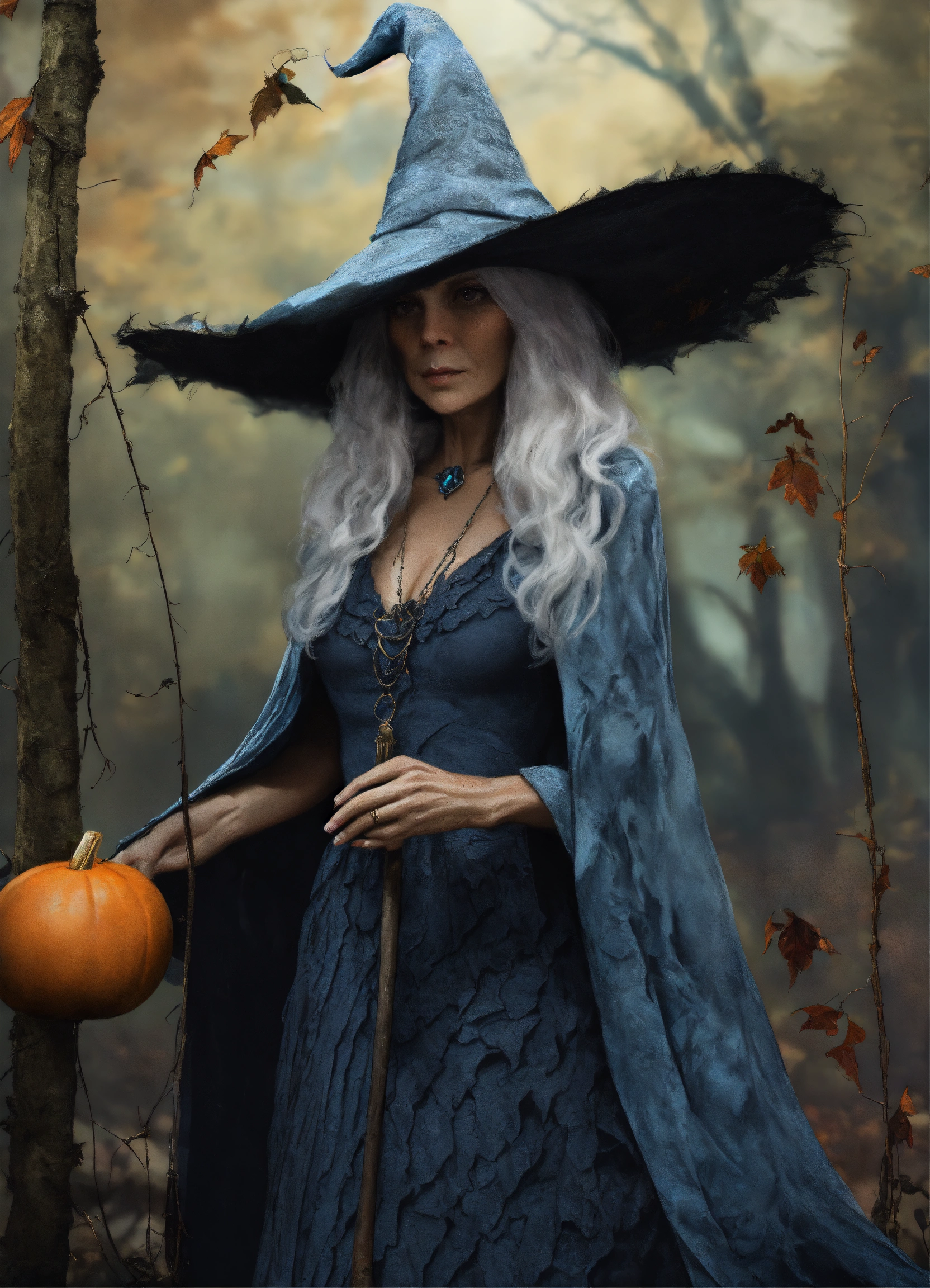 Lexica - **a old 70 years old witch, long witch dress, full body wide ...