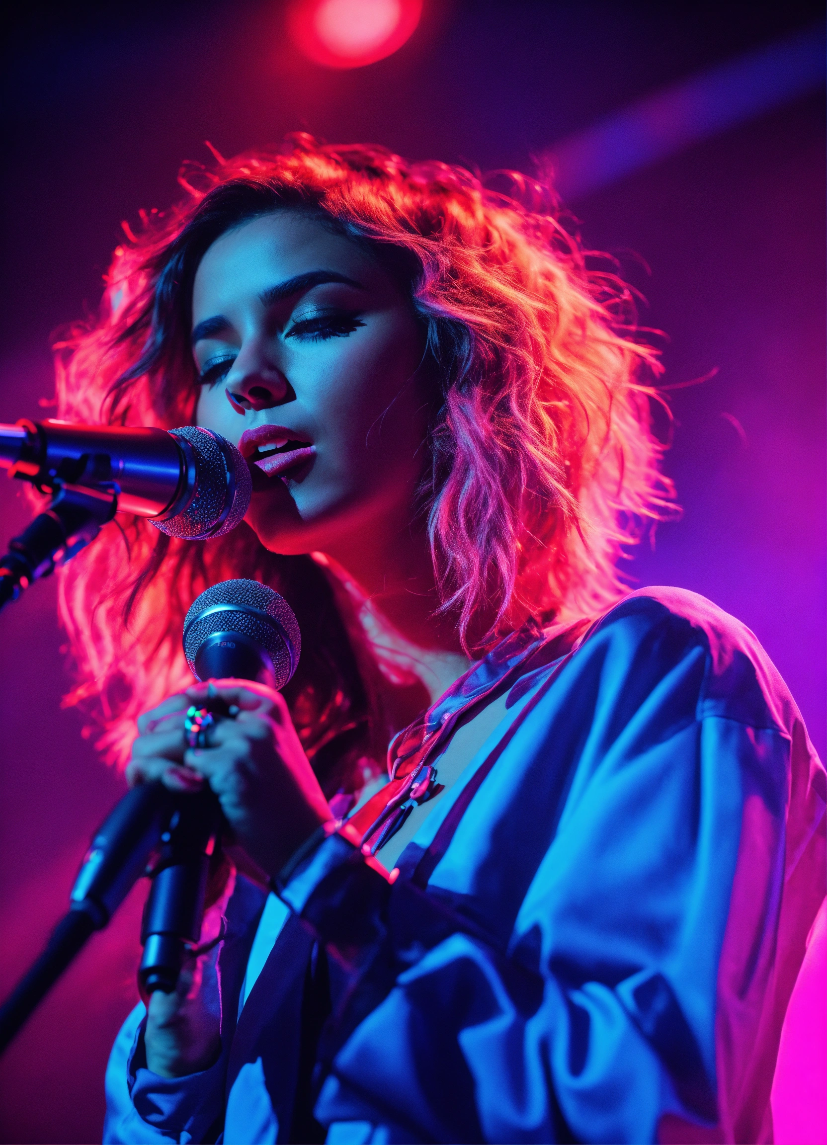 Lexica - Cinematic photography, modern, female singer on stage ...