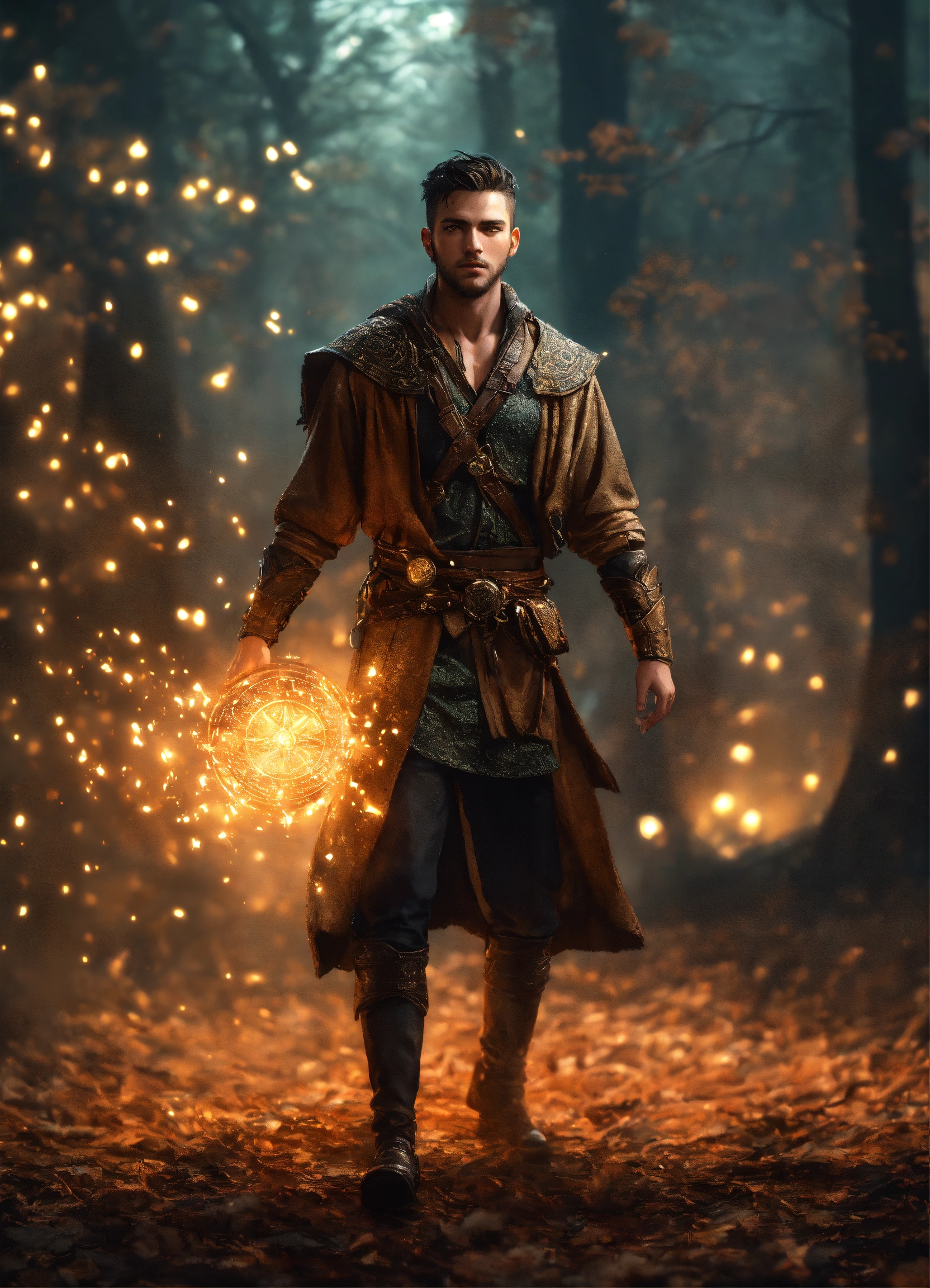 Lexica - A realistic full body portrait of a male magic using druid ...