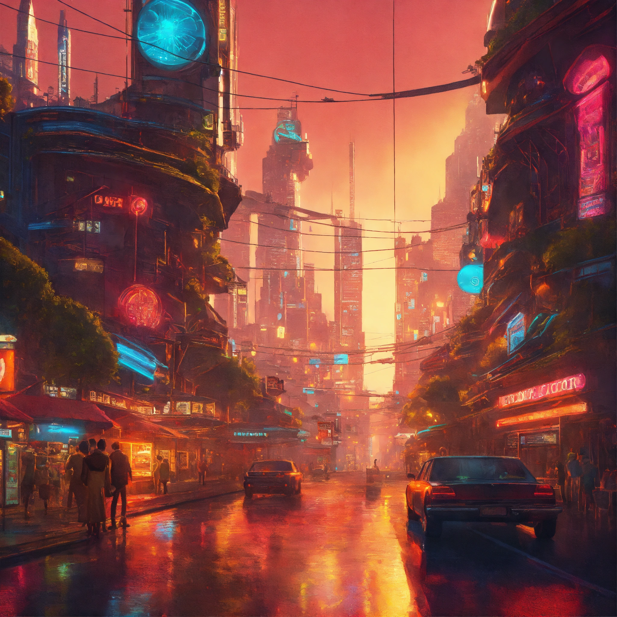 Lexica - A dazzling Luminous city with a captivating retro-futuristic vibe.