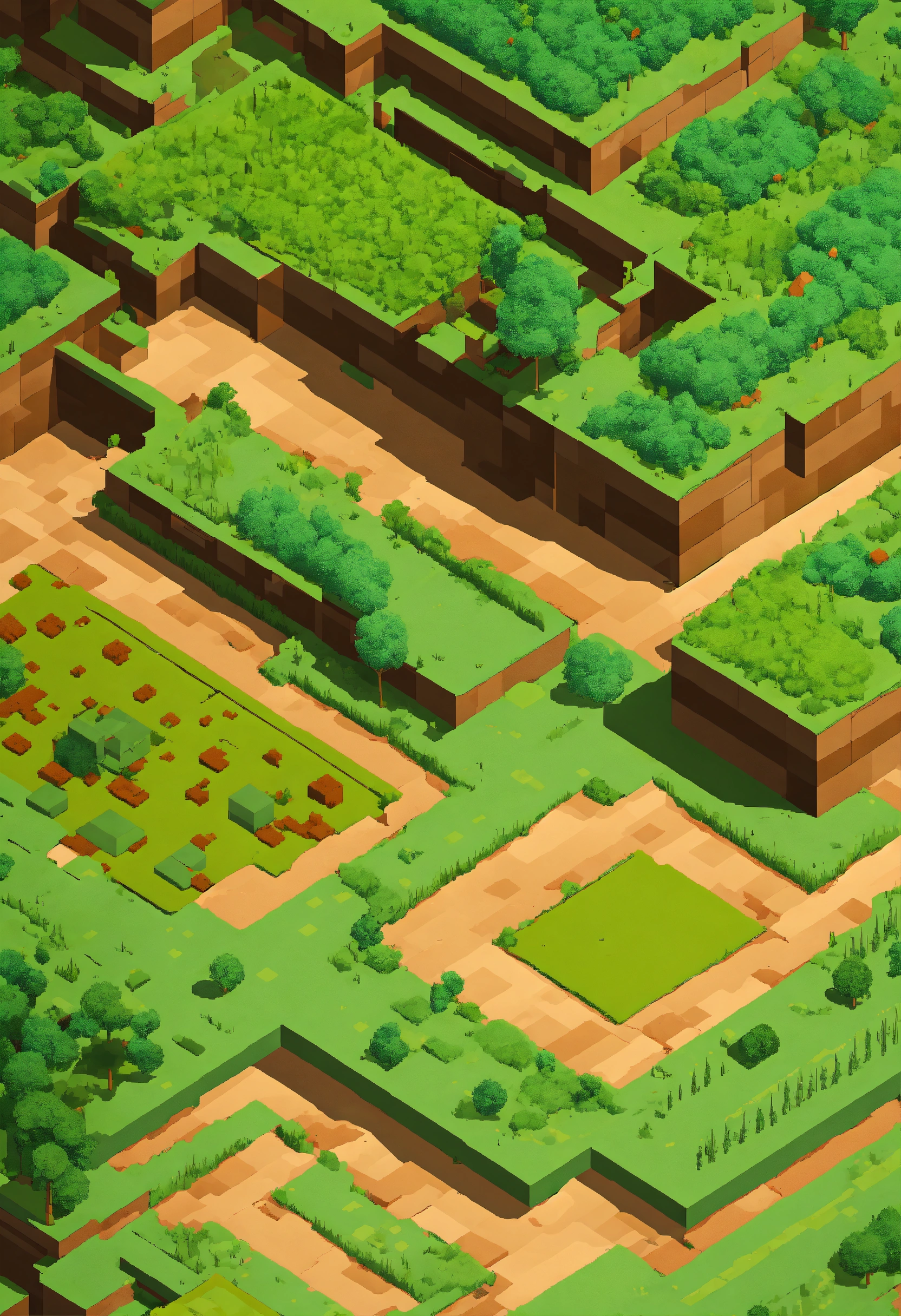 Lexica - Simple pixel 2d flat empty plain dirt grassy landscape from ...