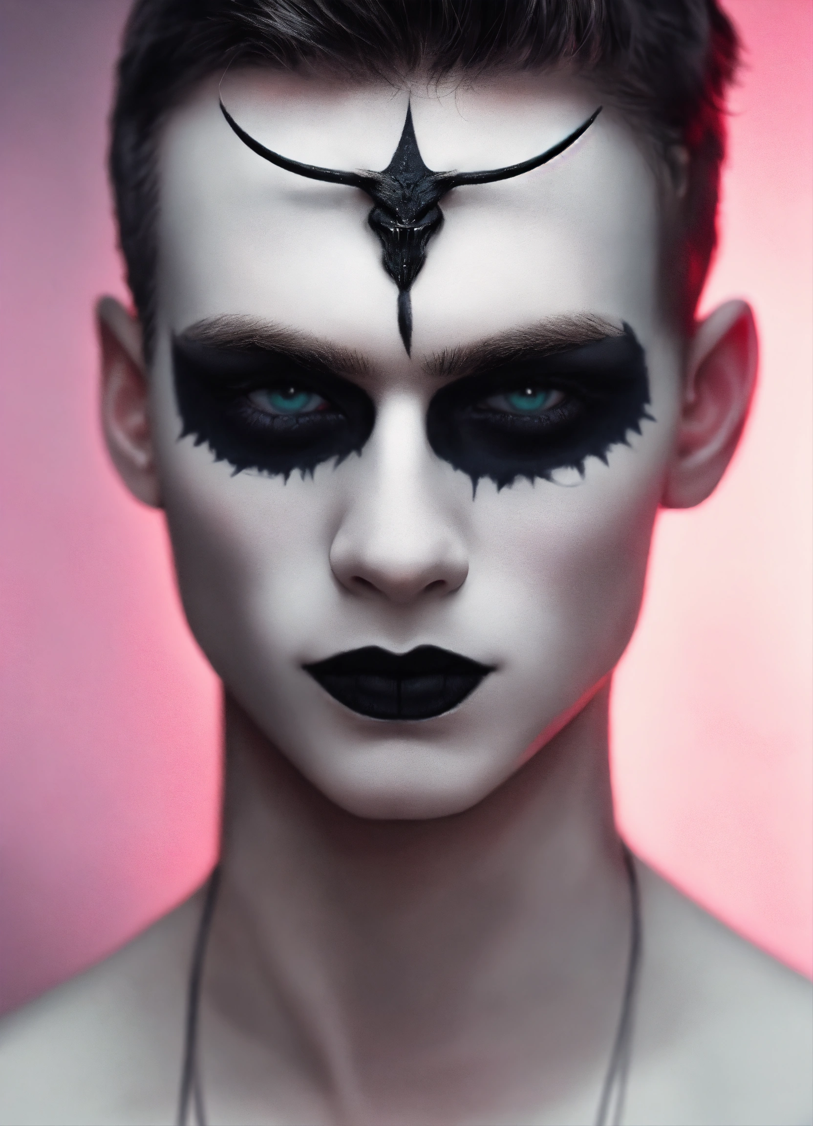 Lexica - Minimal White demonic makeup face male