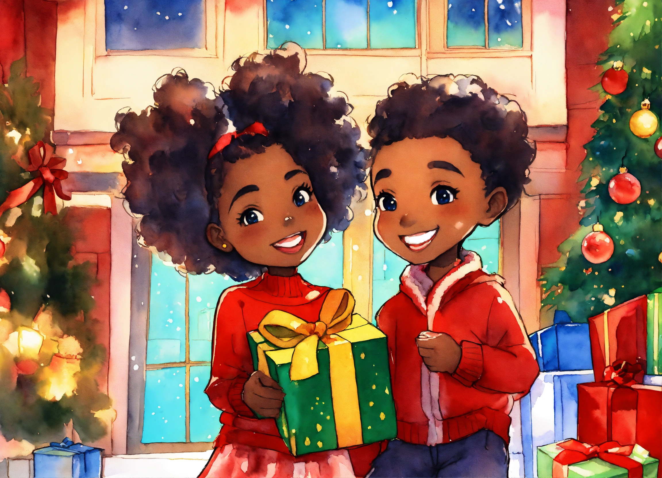 Lexica - CARTOON, ILLUSTRATION, AFRICAN AMERICAN CHRISTMAS season ...
