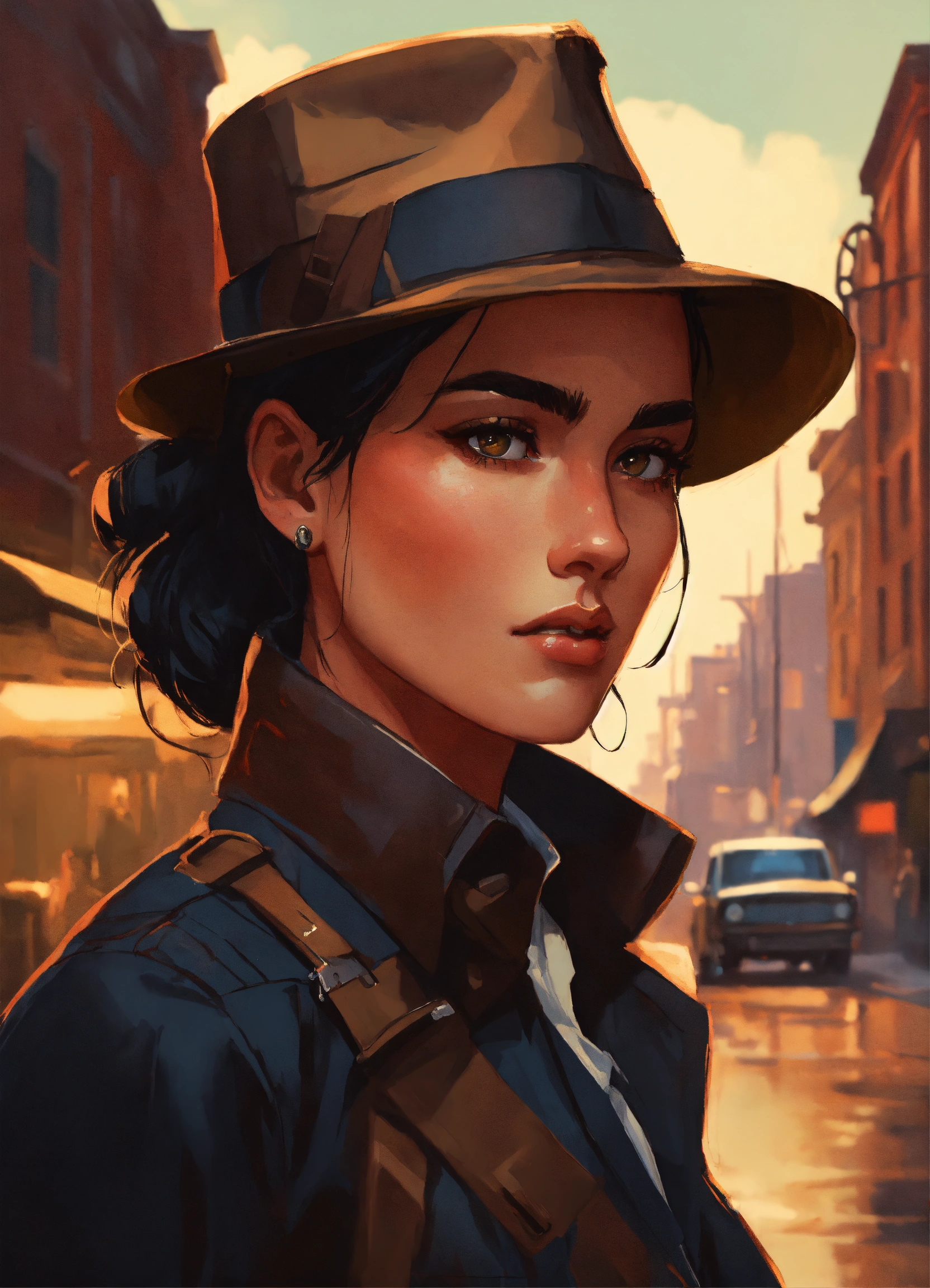 Lexica - Highly detailed portrait of a sewer emo punk lady mercenary ...