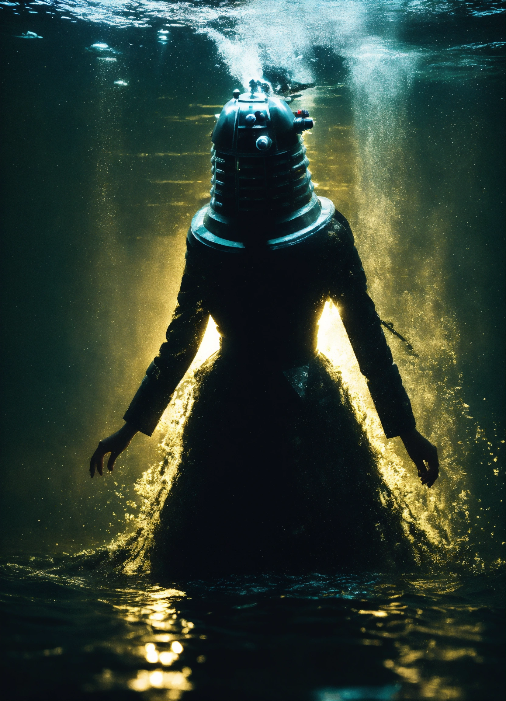 Lexica - The woman in white is drowning under water. dark. scary ...