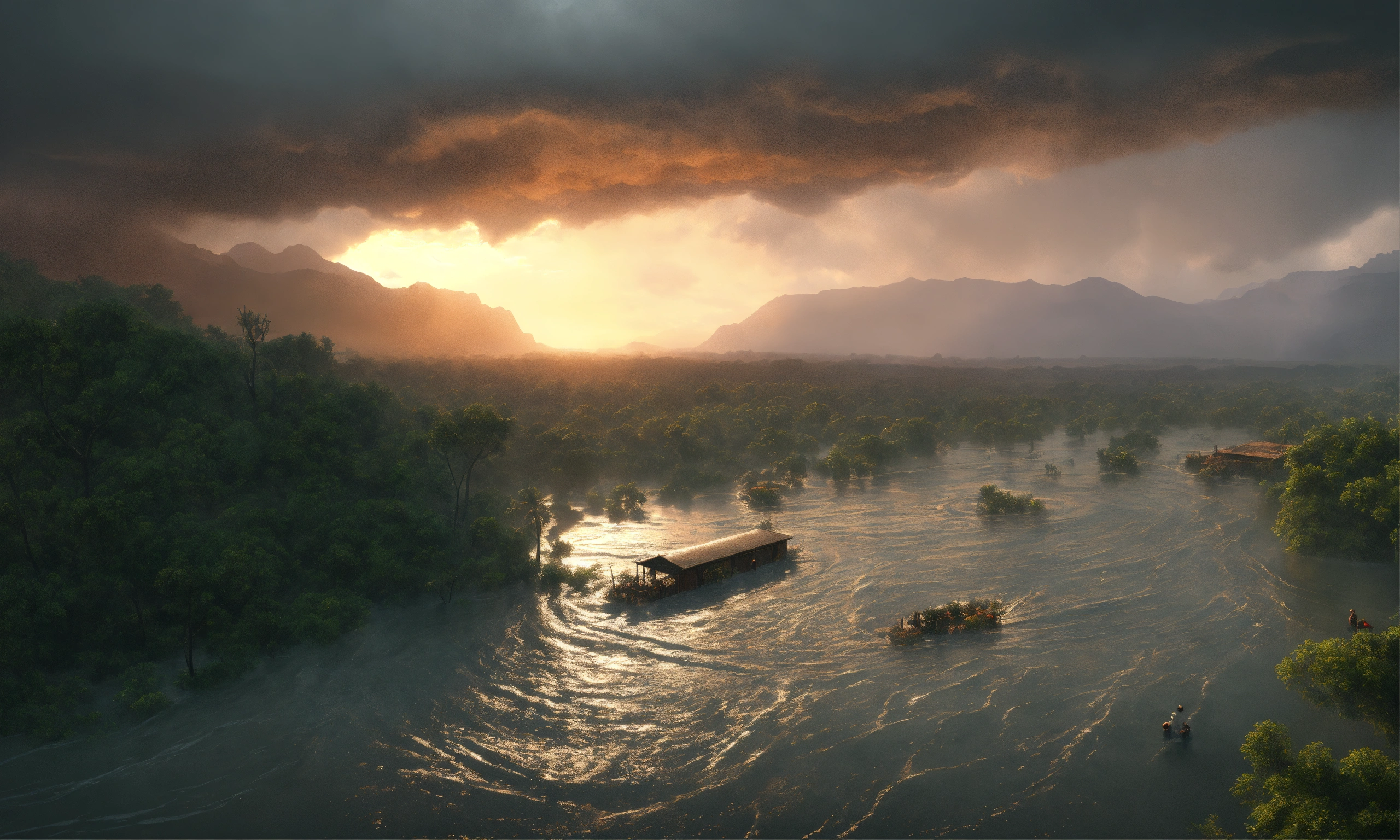 Lexica - The Deluge, as described in the bible, The flood arrives ...