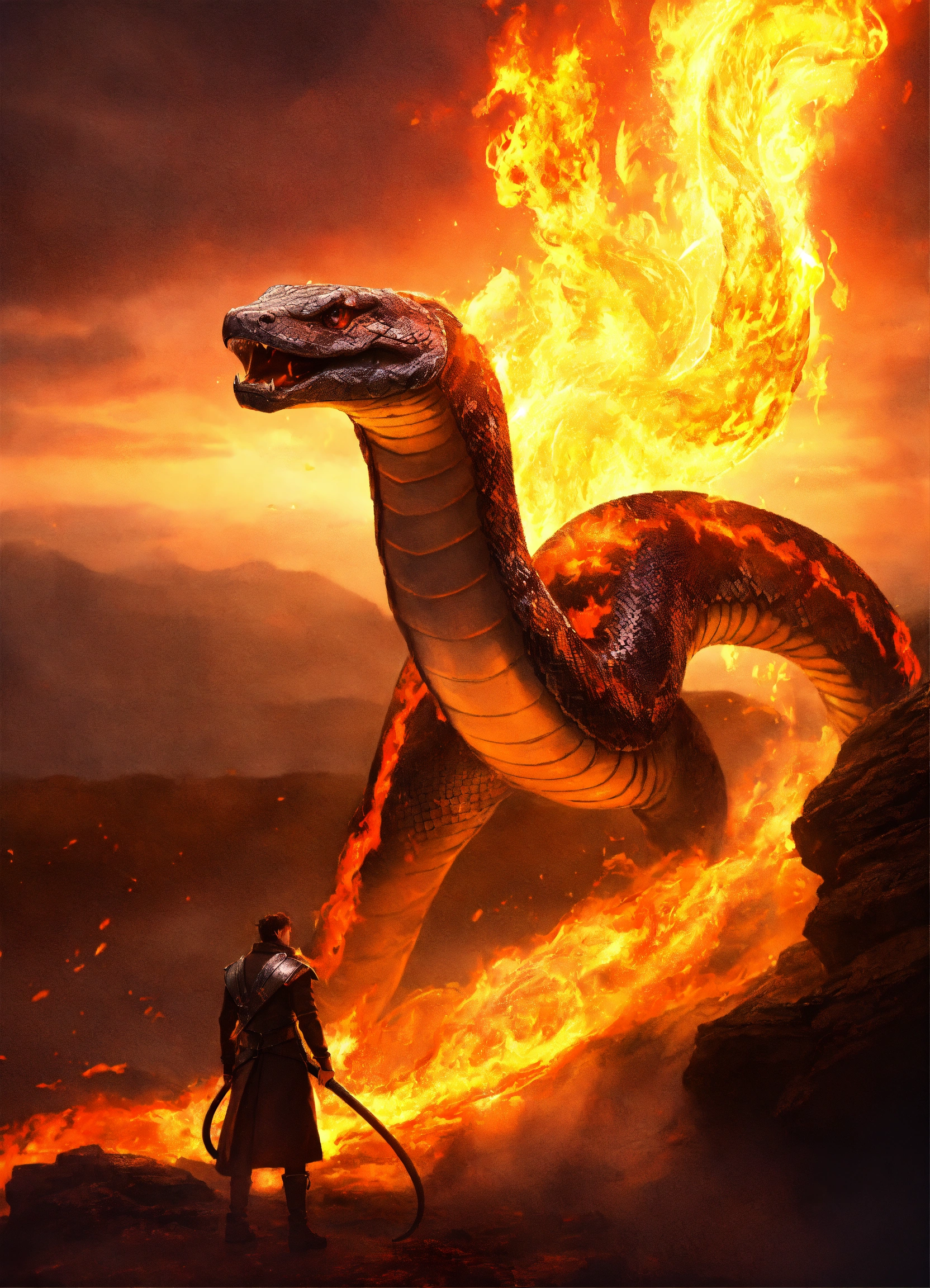 Lexica - Epic draon snake relistic breathing fire