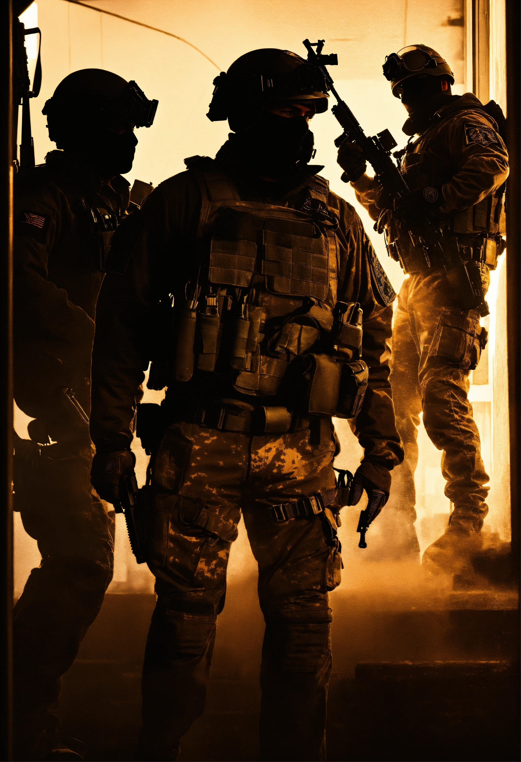 Lexica - Private security team silhouette, upper body