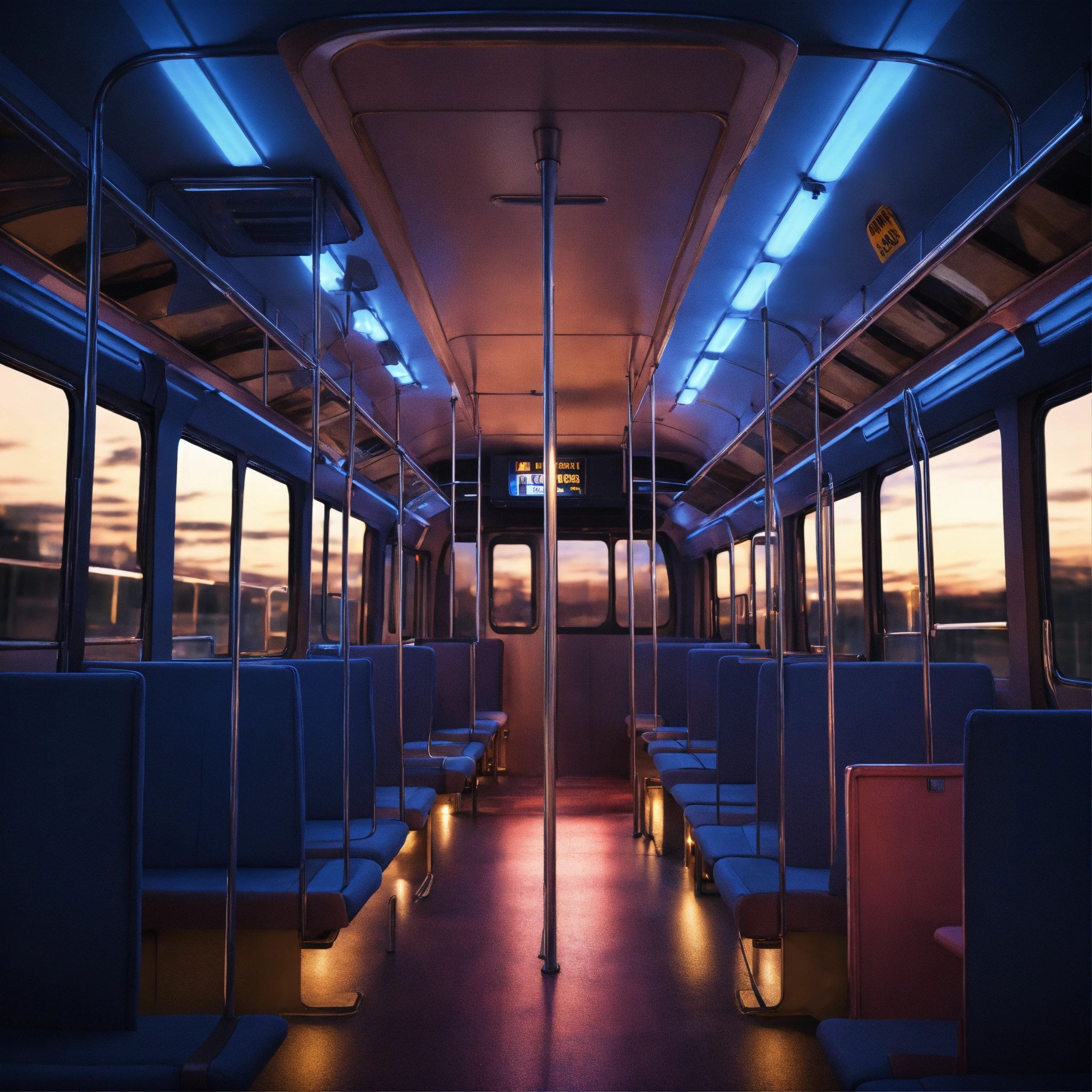 Lexica - Night bus long distant interior, realistic, 8k
