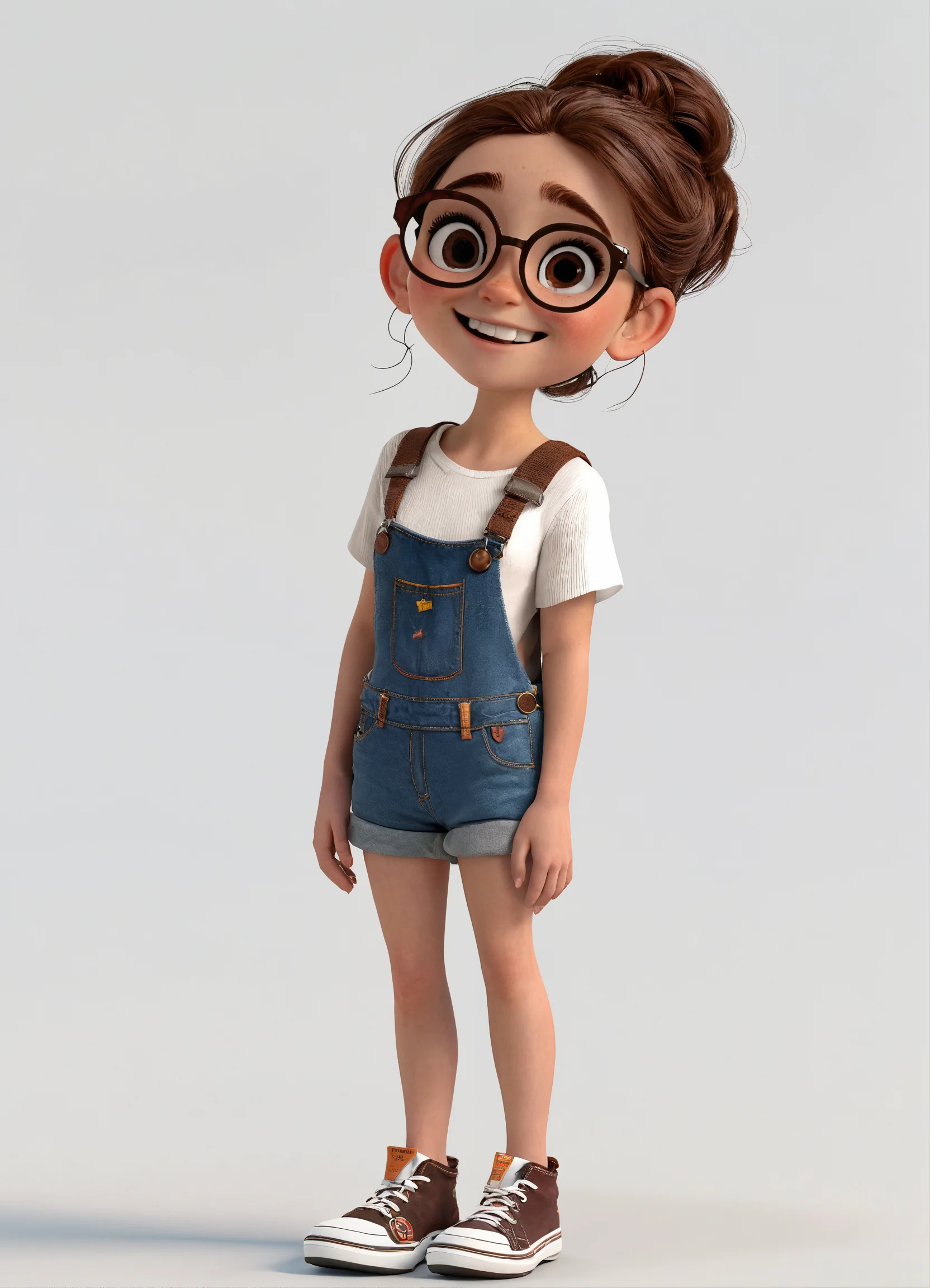 Lexica - Cute girl wearing dark brown round glasses named Lydia, Pixar ...