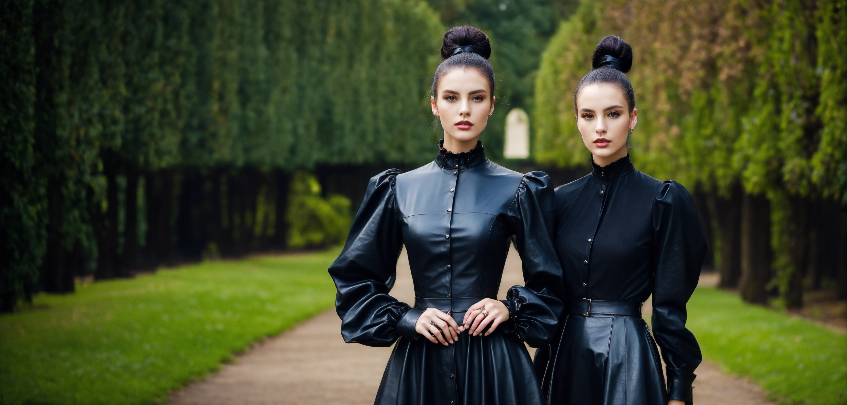 Lexica - Two stunning arrogant women fashion model, strict victorian ...