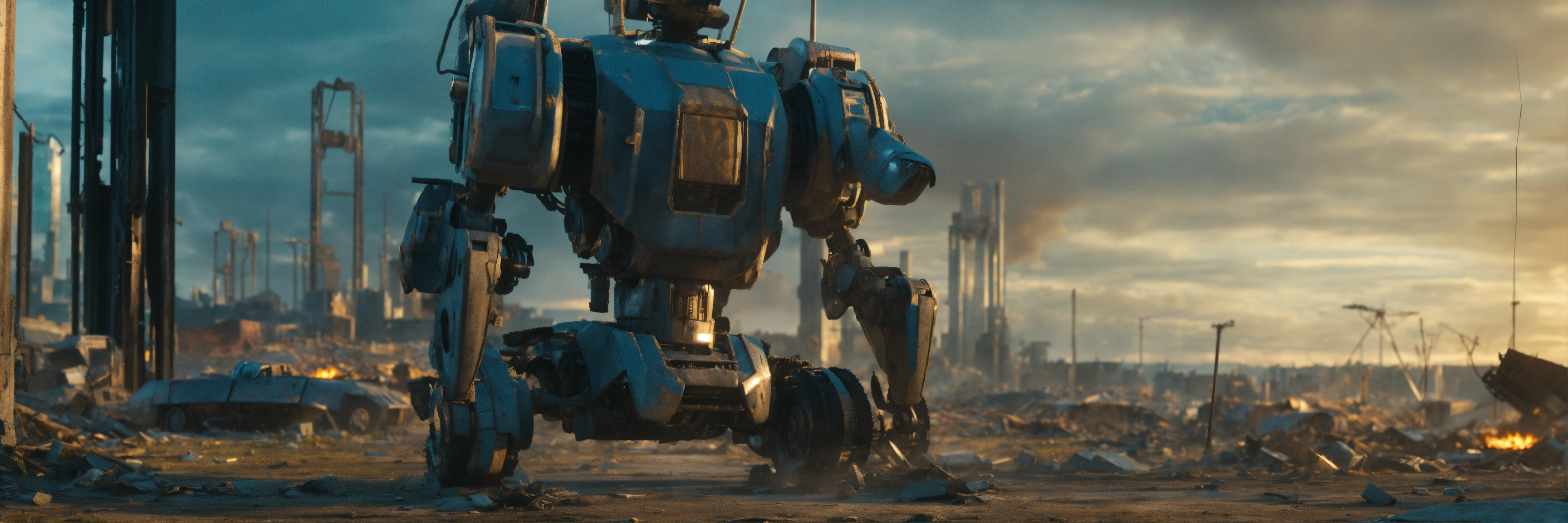 Lexica - Final Scene of a Robot Emperor from a mechanized post-disaster ...