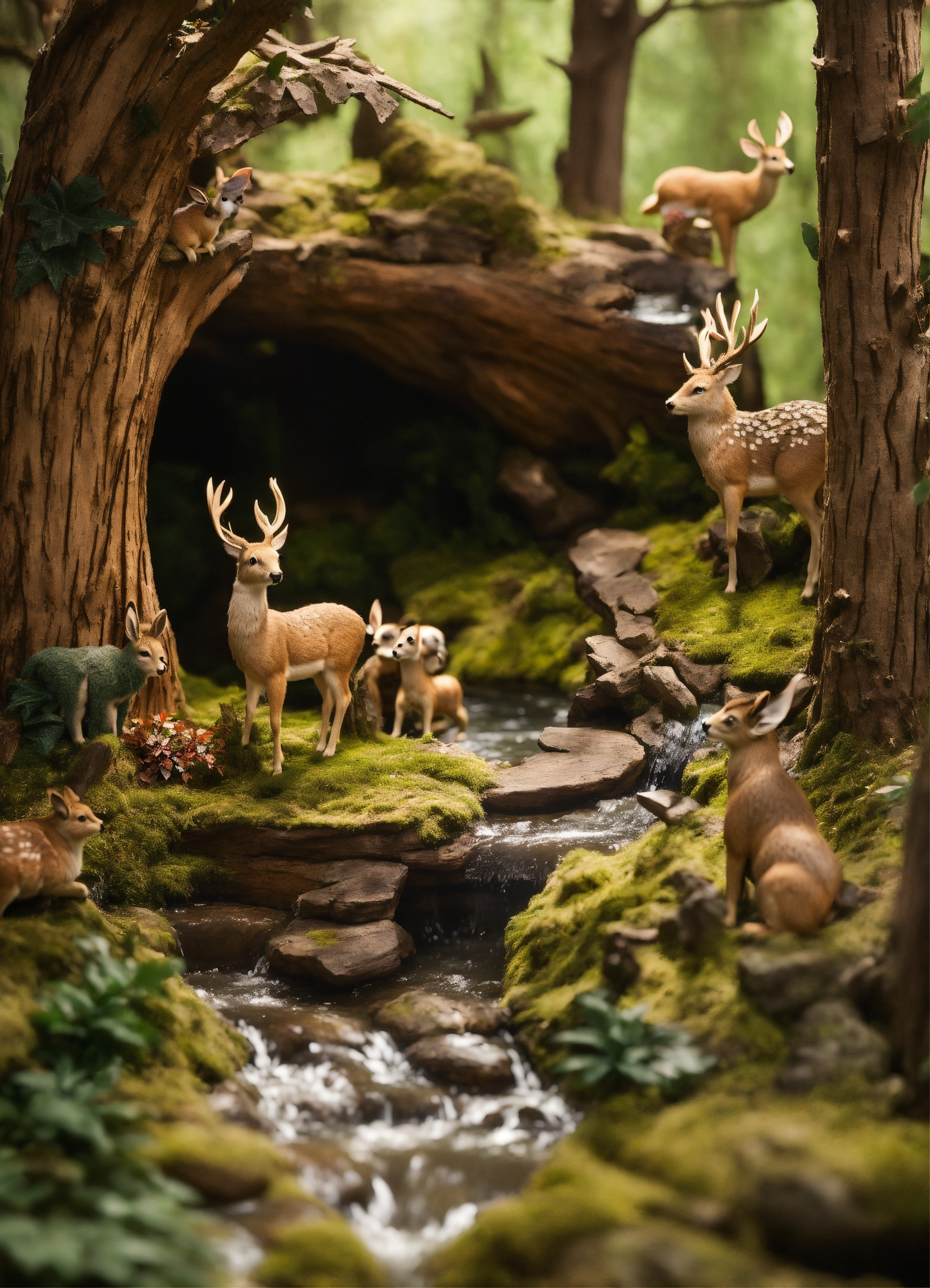 Lexica - Photo of a lifelike woodland scene A serene forest setting ...