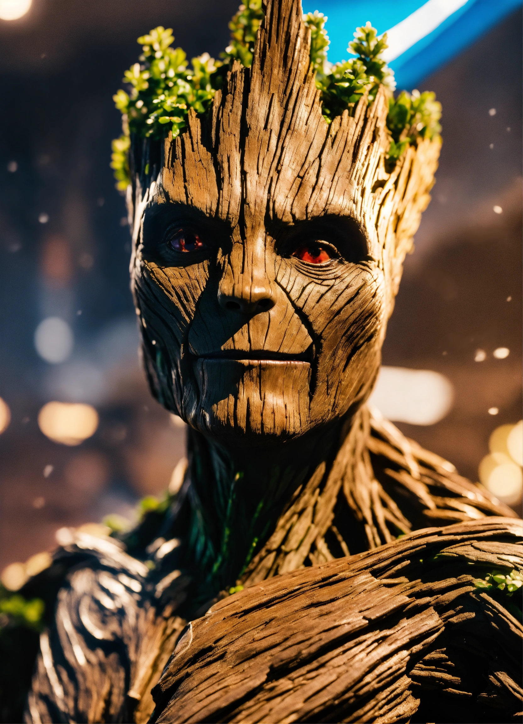 Lexica - Closeup Marvel GROOT,8k ,in the war,full body
