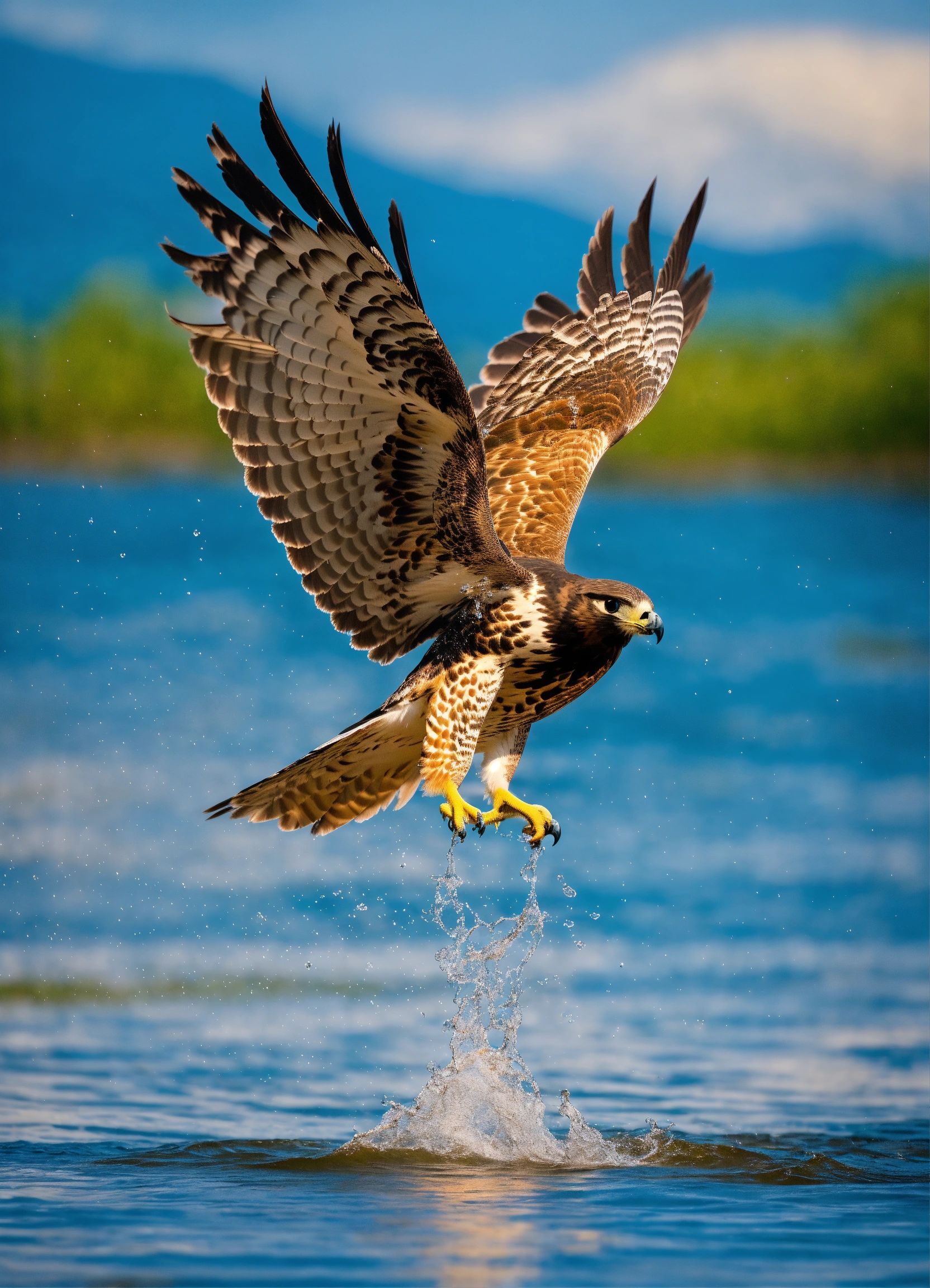 Lexica - Drop of water bounces above the water surface, transforming ...