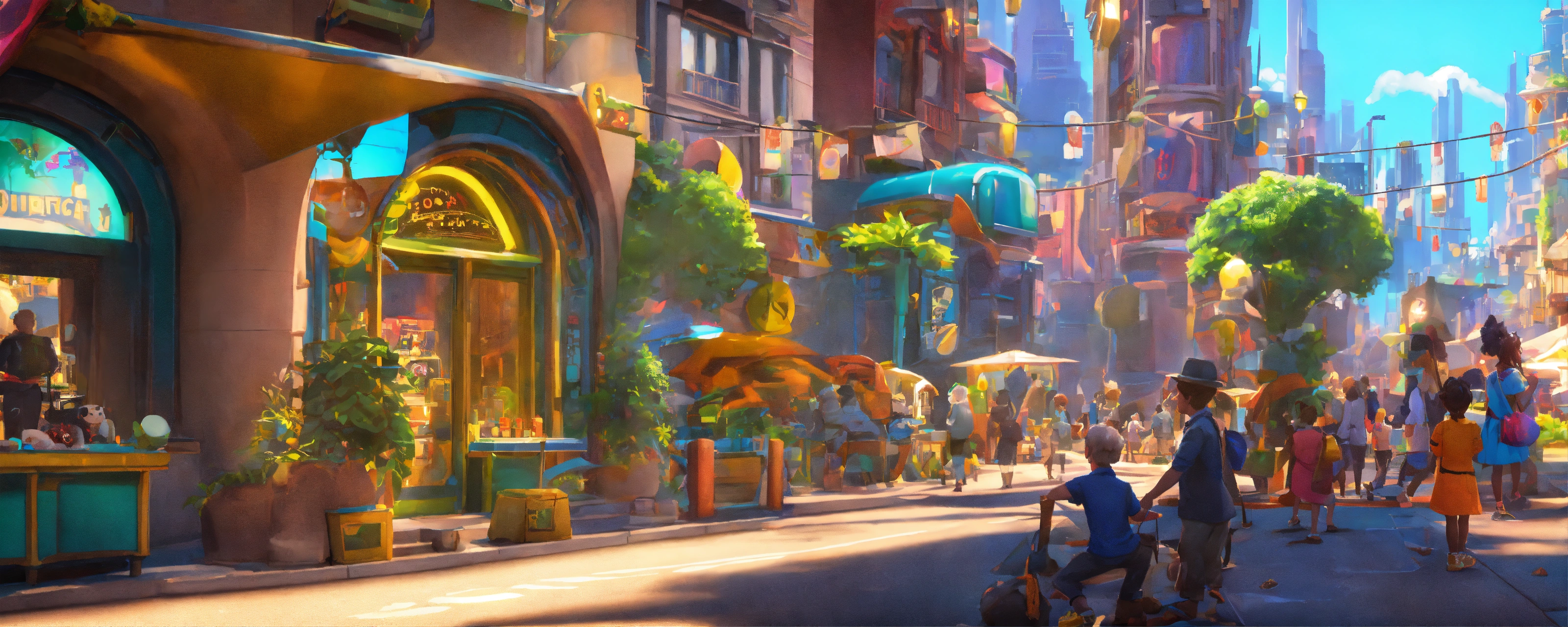 Lexica - A zootopia metropolis with bright colors, talking animals ...