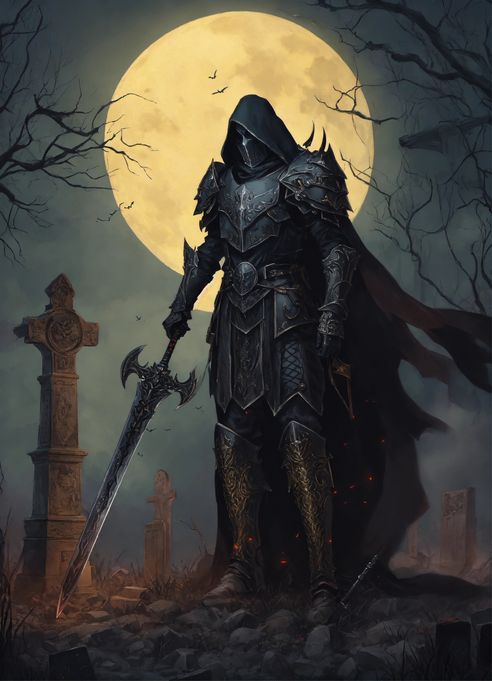 Lexica - Angel Slayer, cartoonish style illustration digital art, dark ...