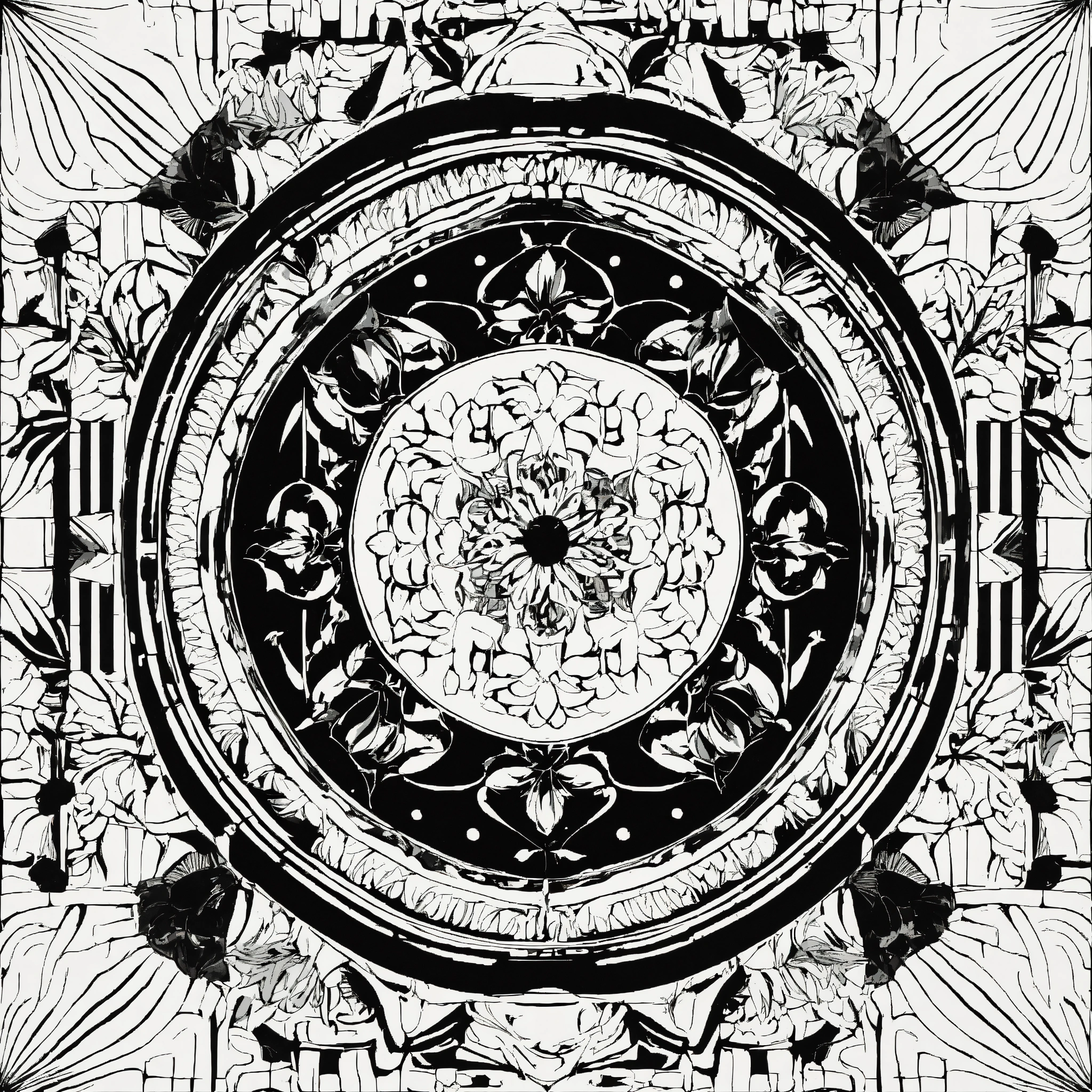 Lexica - Symmetry, loneliness, maximalist pattern, black and white ...