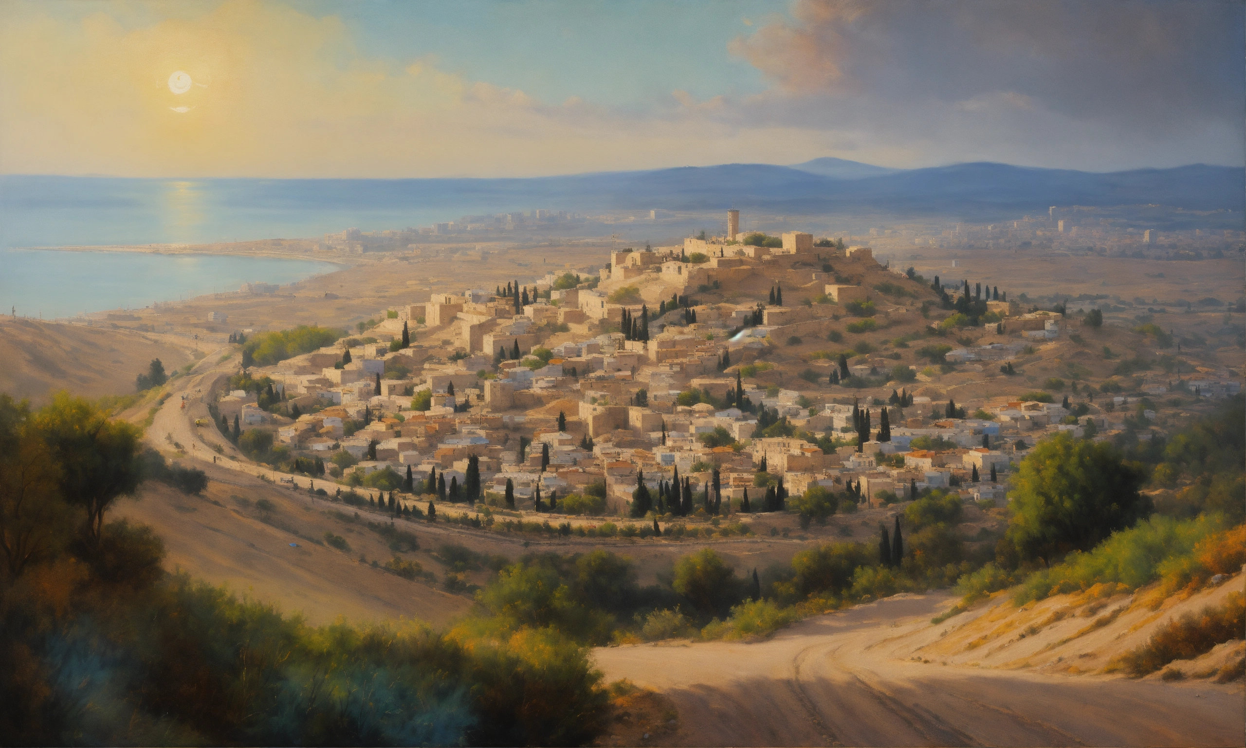 Lexica - Oil painting of the city of Israel