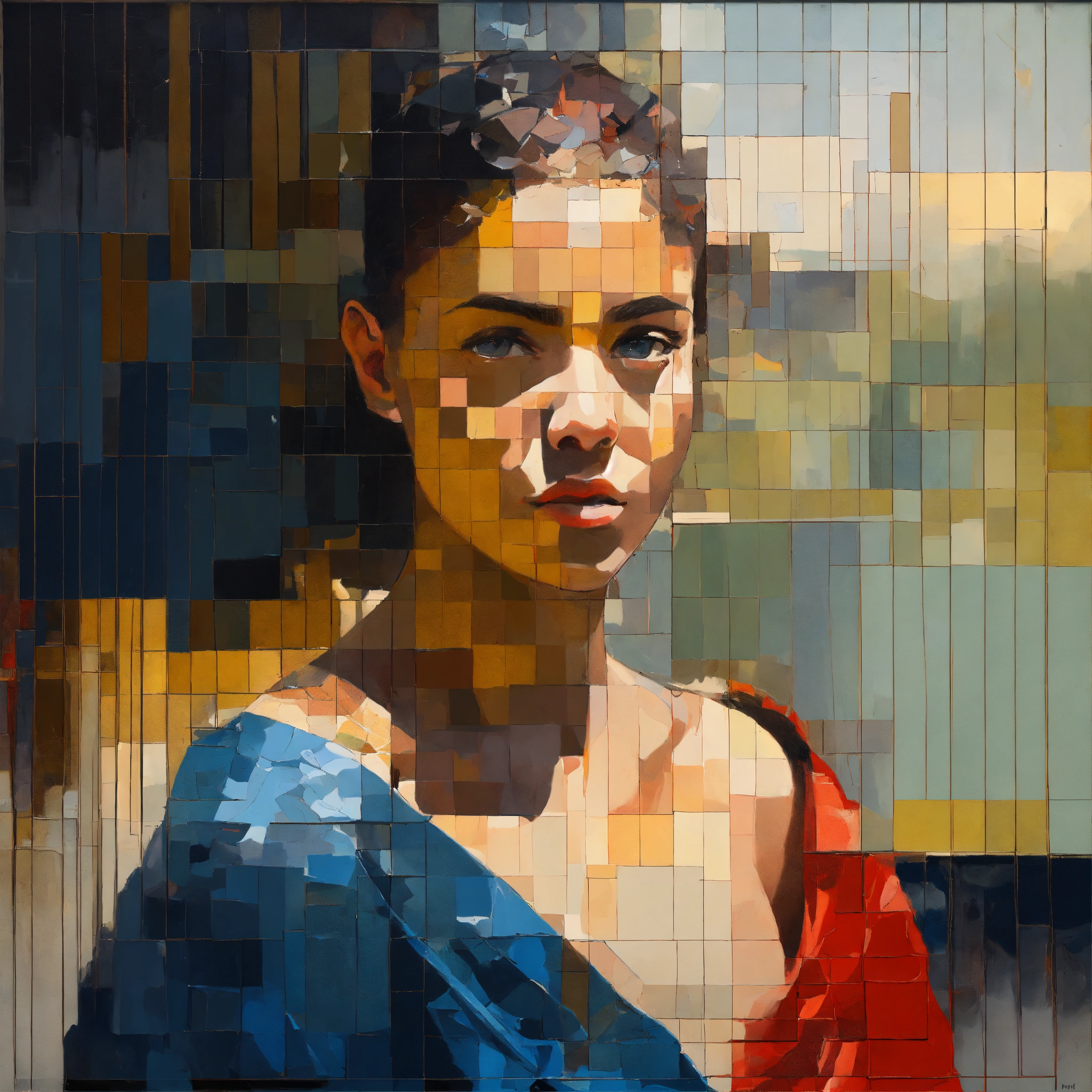 Lexica - Naomi, oil painting, transparent, in style, generative art ...