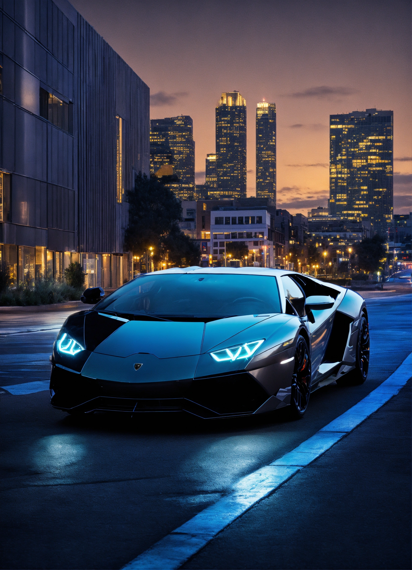 Lexica - 2023 Lamborghini Avendor black and gray with night light ...