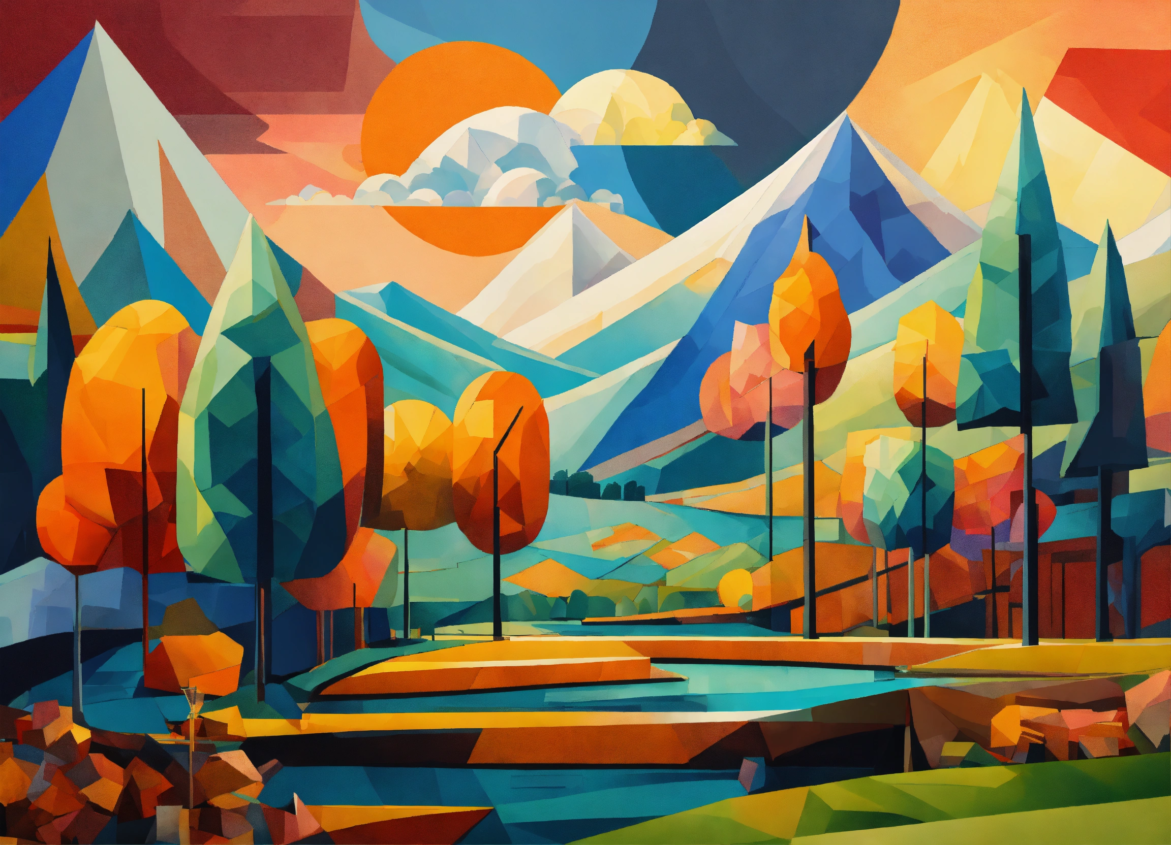 Lexica - Cubism, landscape