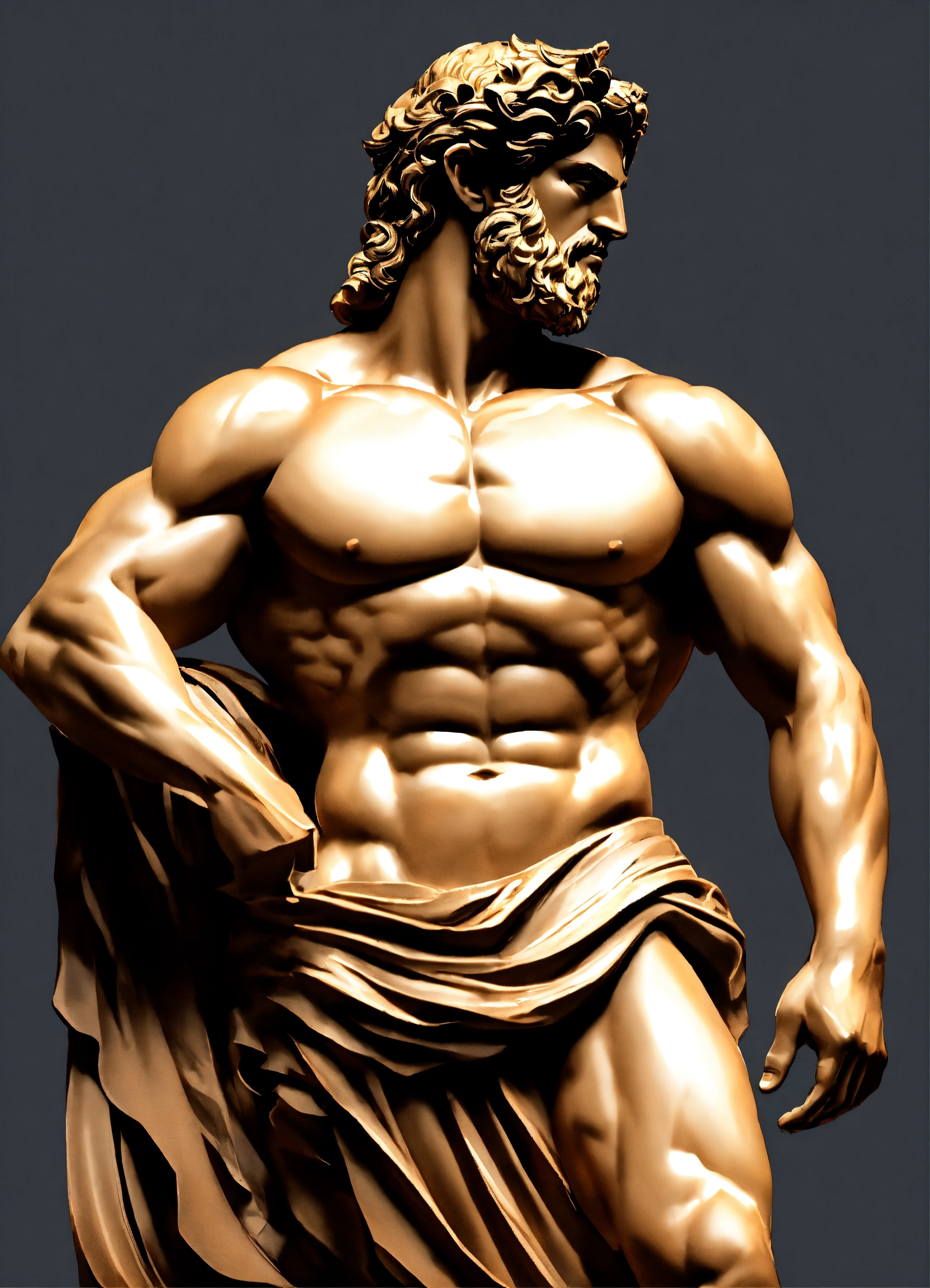 Lexica - A muscular Statue of a greek god posing in simple Style Like ...
