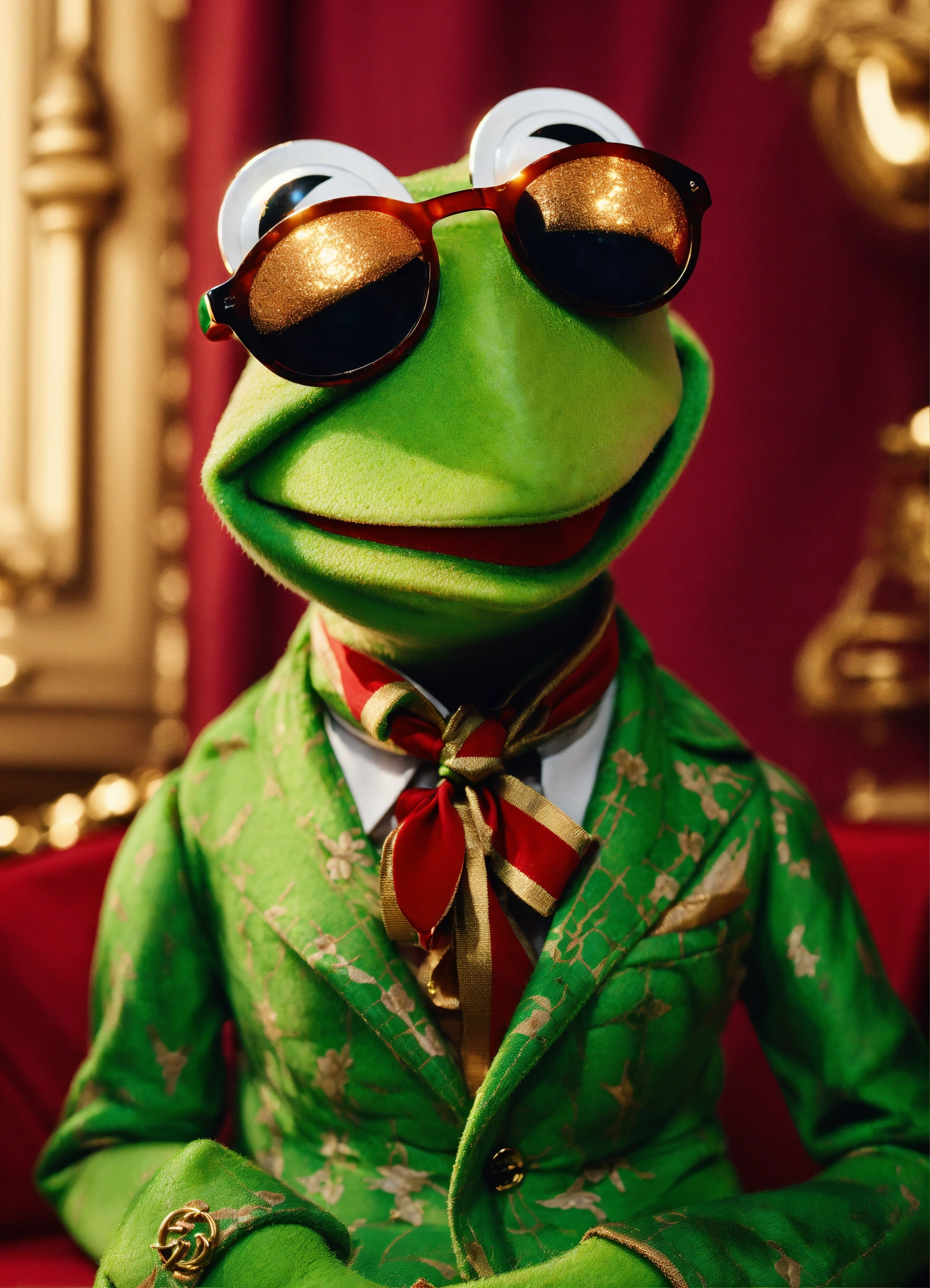 Lexica - Kermit the Frog wearing gucci, luxury brand, product photo ...