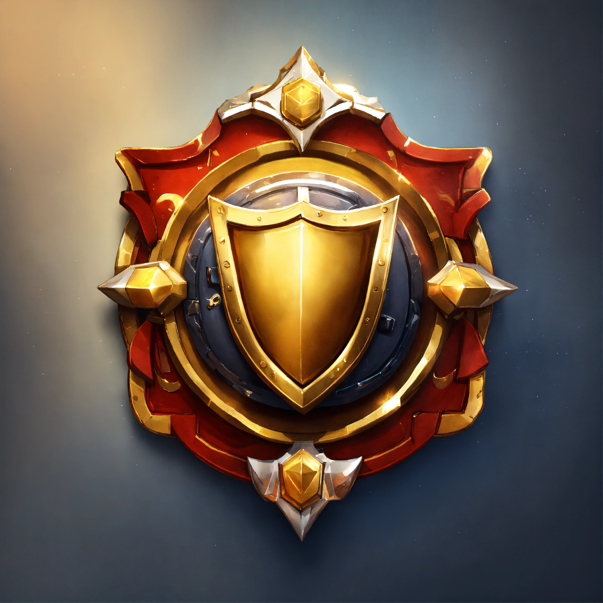 Lexica - Round gold shield game icon