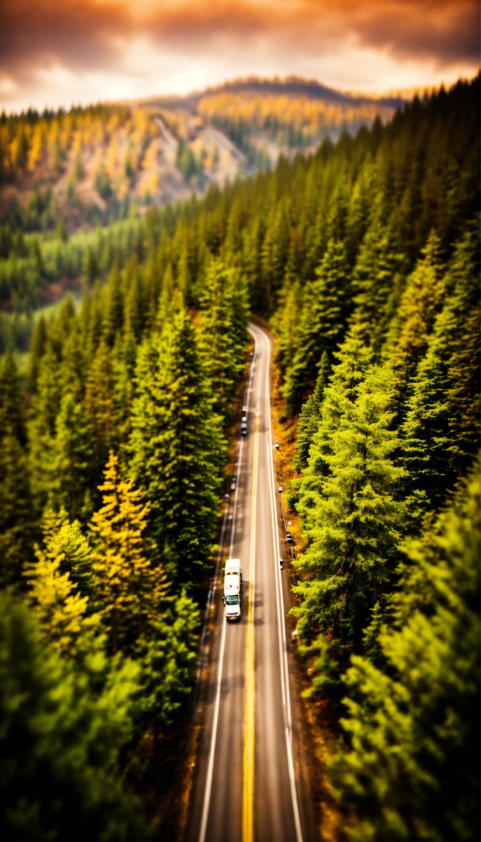 Lexica - McKenzie Highway Oregon, tilt-shift style, ultra high ...