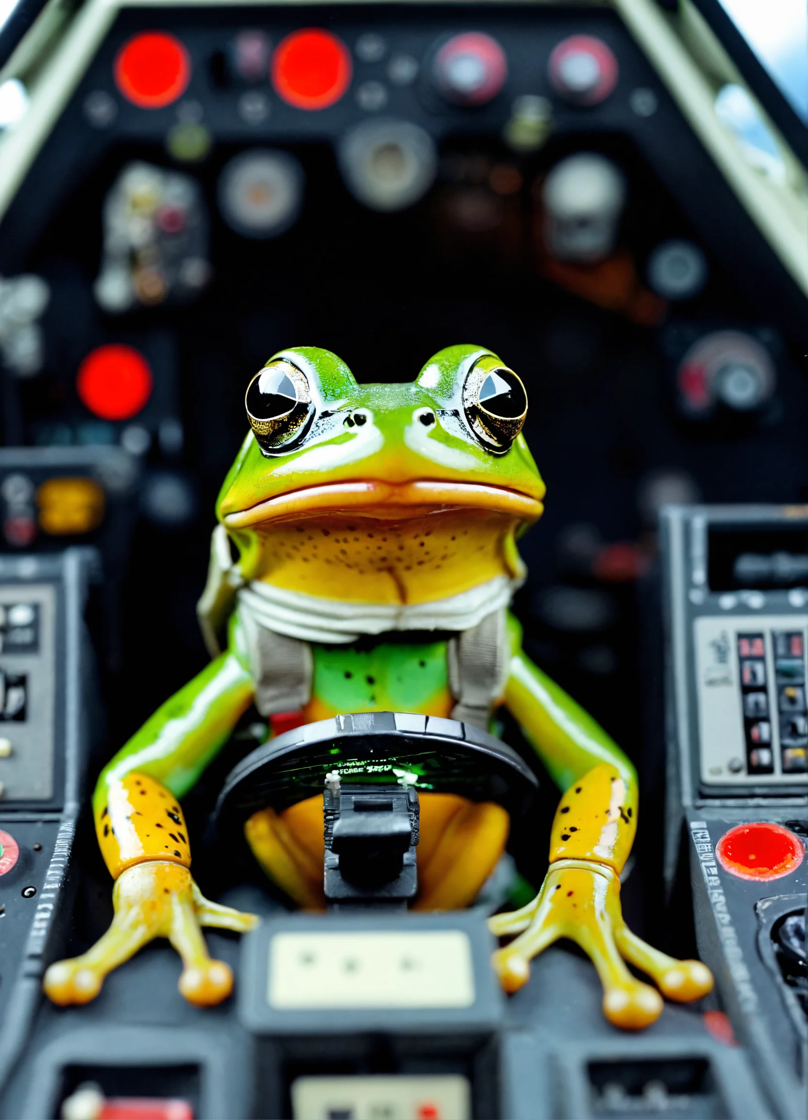 Lexica - A cute and tiny frog commander inside the Space Shuttle's ...