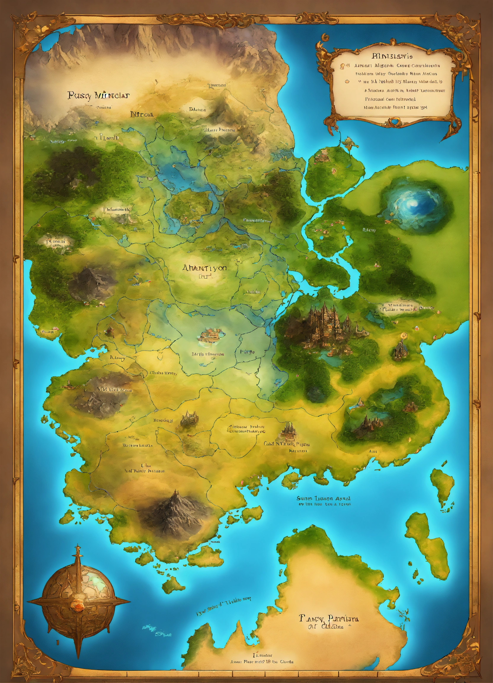 Lexica - Fantasy Planet map. 4 continents